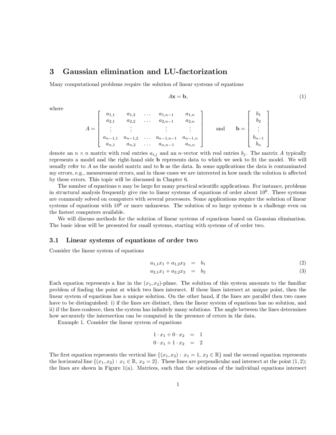 Gaussian Elimination And Lu Factorization Notes Math 42201 Docsity