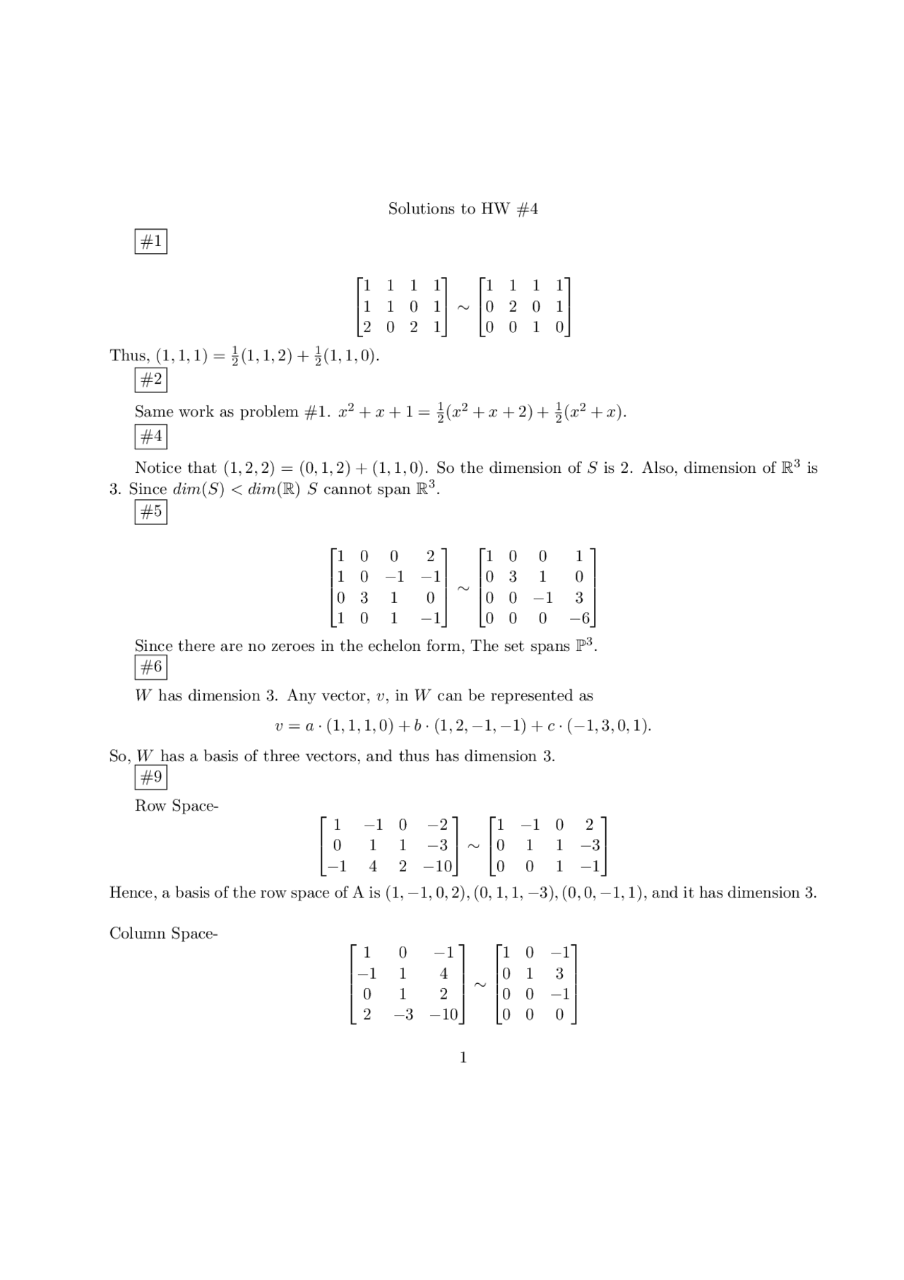 Solutions for Homework 4 | Linear Algebra with Applications | MATH ...