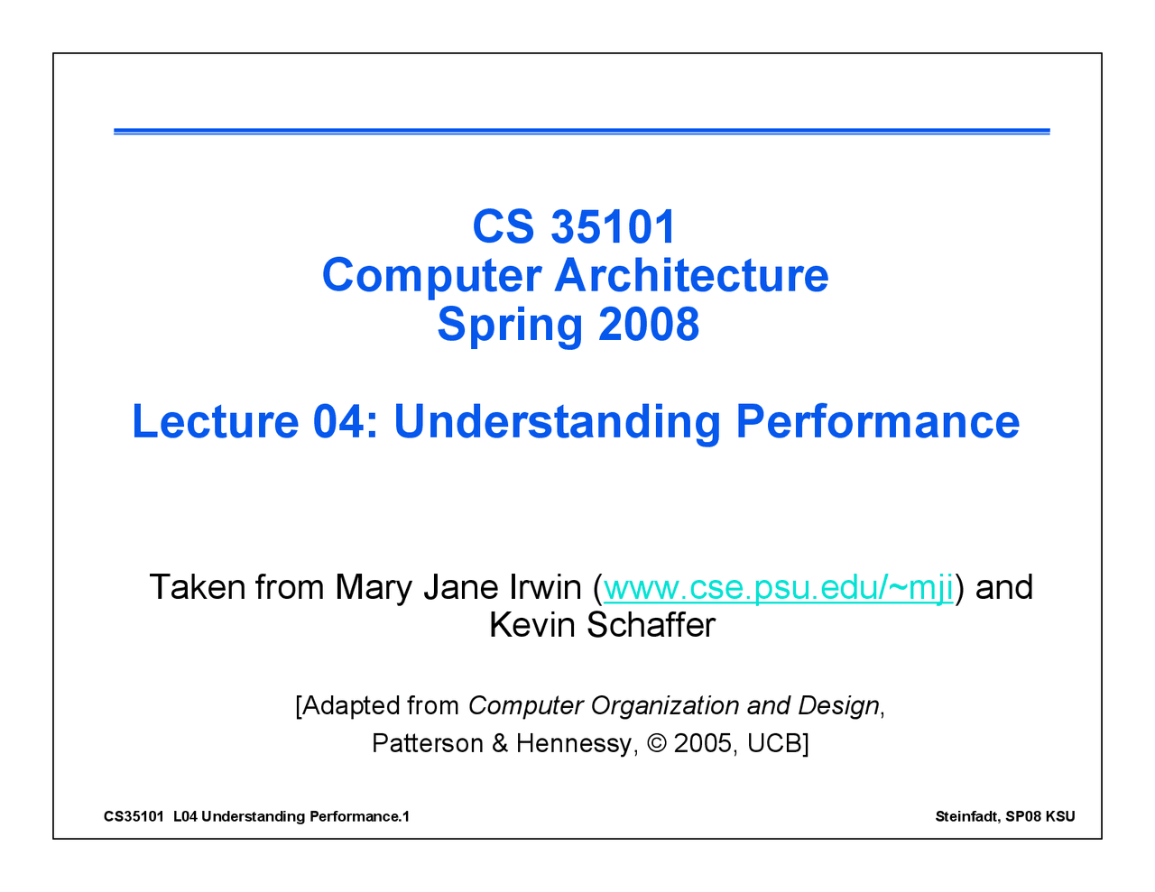 Understanding Performance Lecture Notes Cs 35101 Docsity