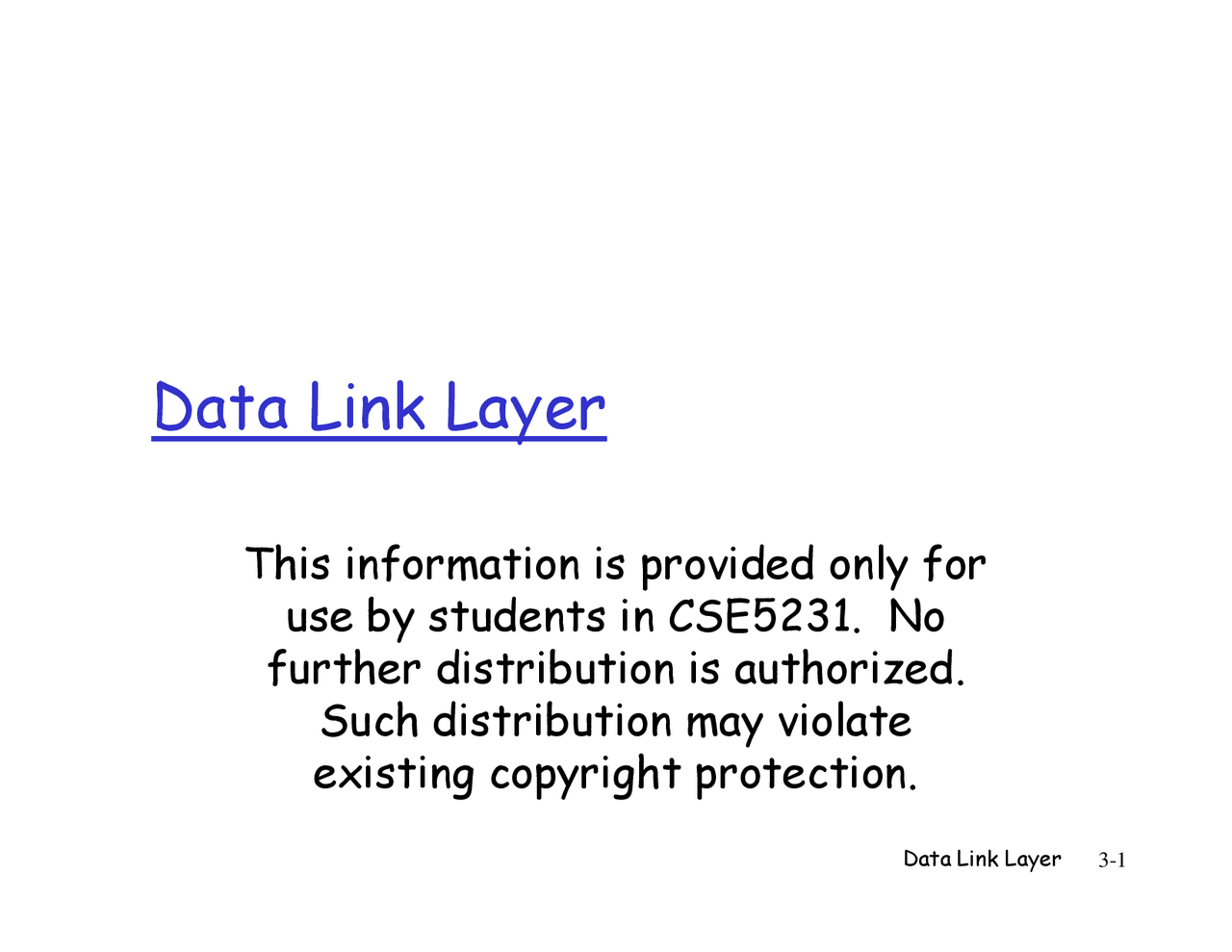 Lecture Slides On Data Link Layer Computer Networks Cse 5231 Docsity 7628