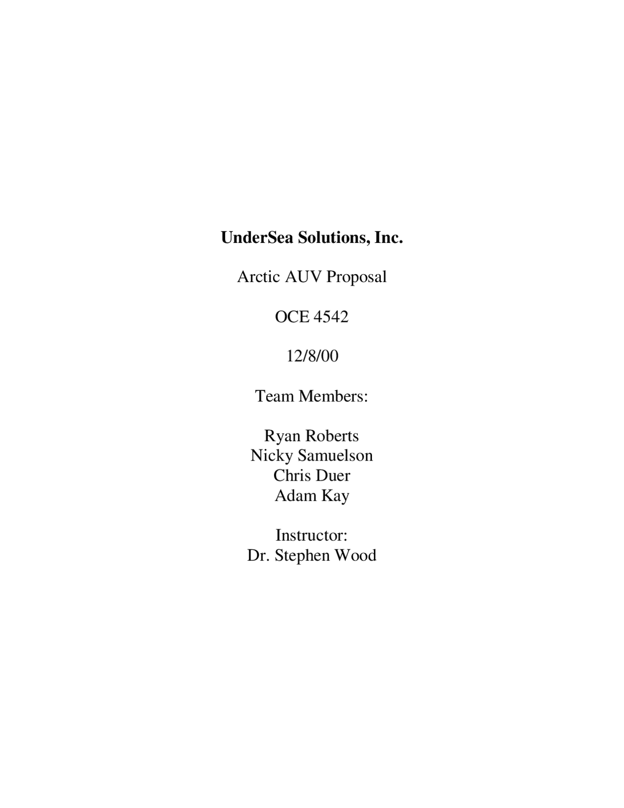 Ocean Engineering System Design - Project | OCE 4542 - Docsity