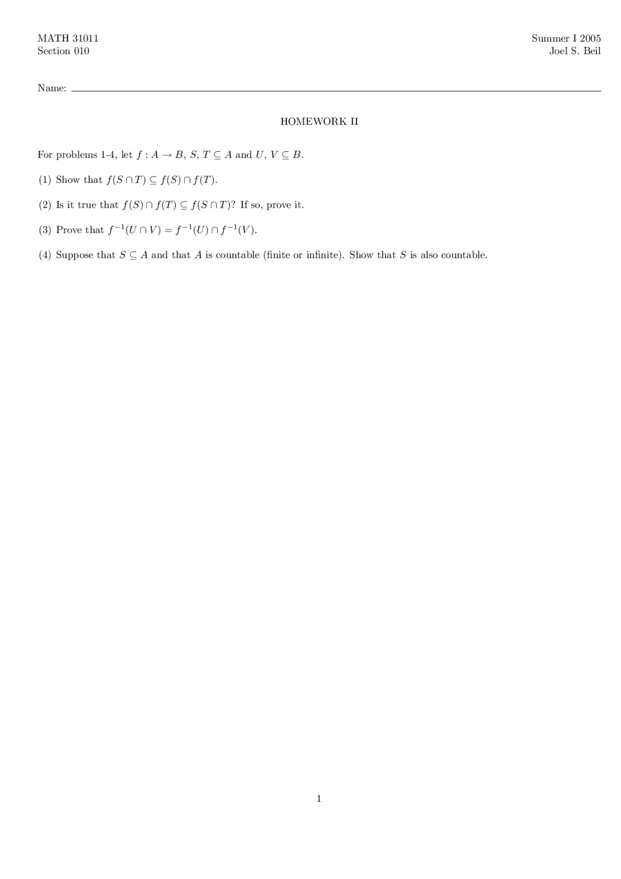 Discrete Mathematics Assignment Two Problems Math 31011 Docsity