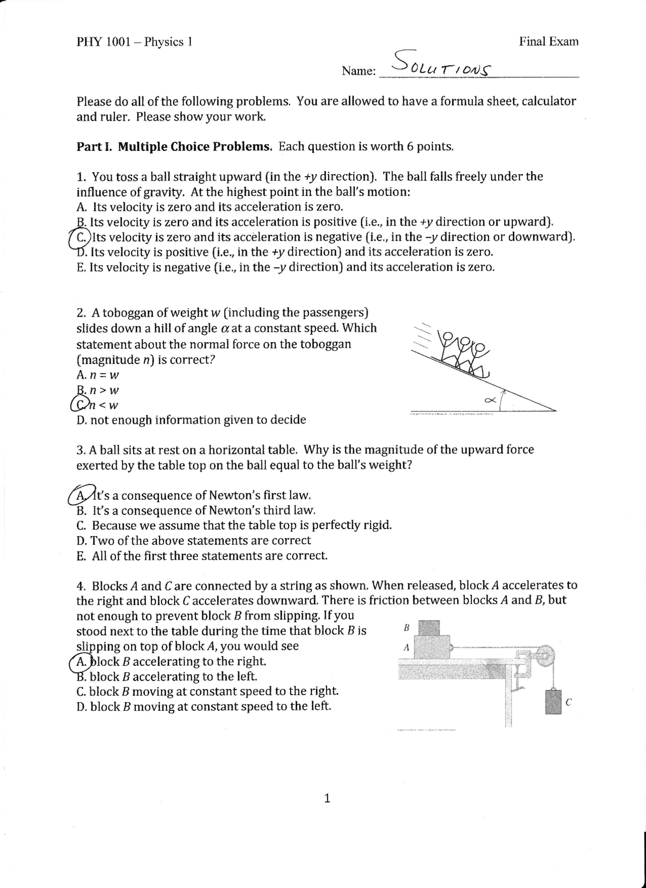 Final Exam With Answers Physics 1 PHY 1001 Docsity final-exam-with-answers-physics-1-phy-1001-docsity