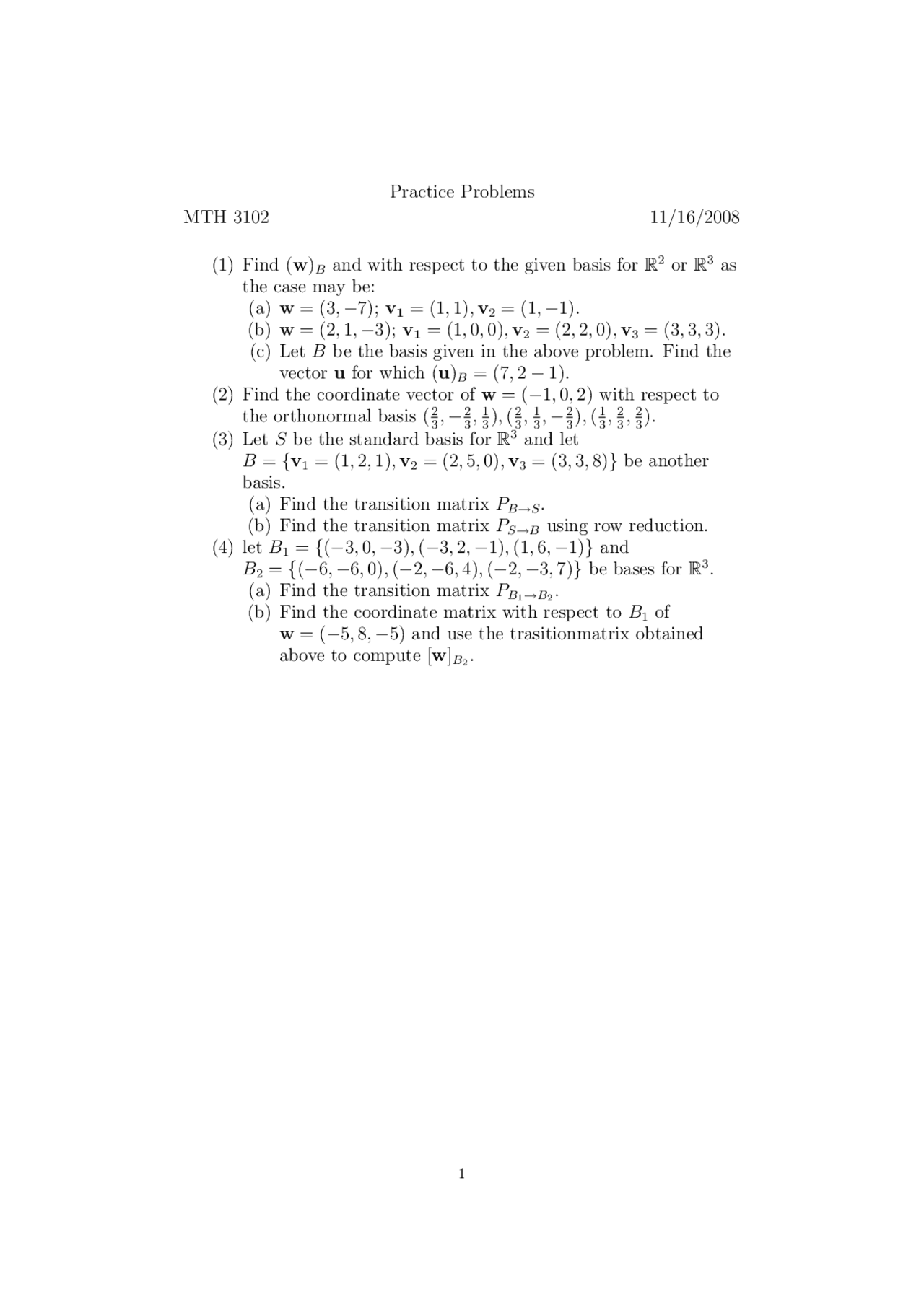 4 Practice Problems On Introduction To Linear Algebra Assignment