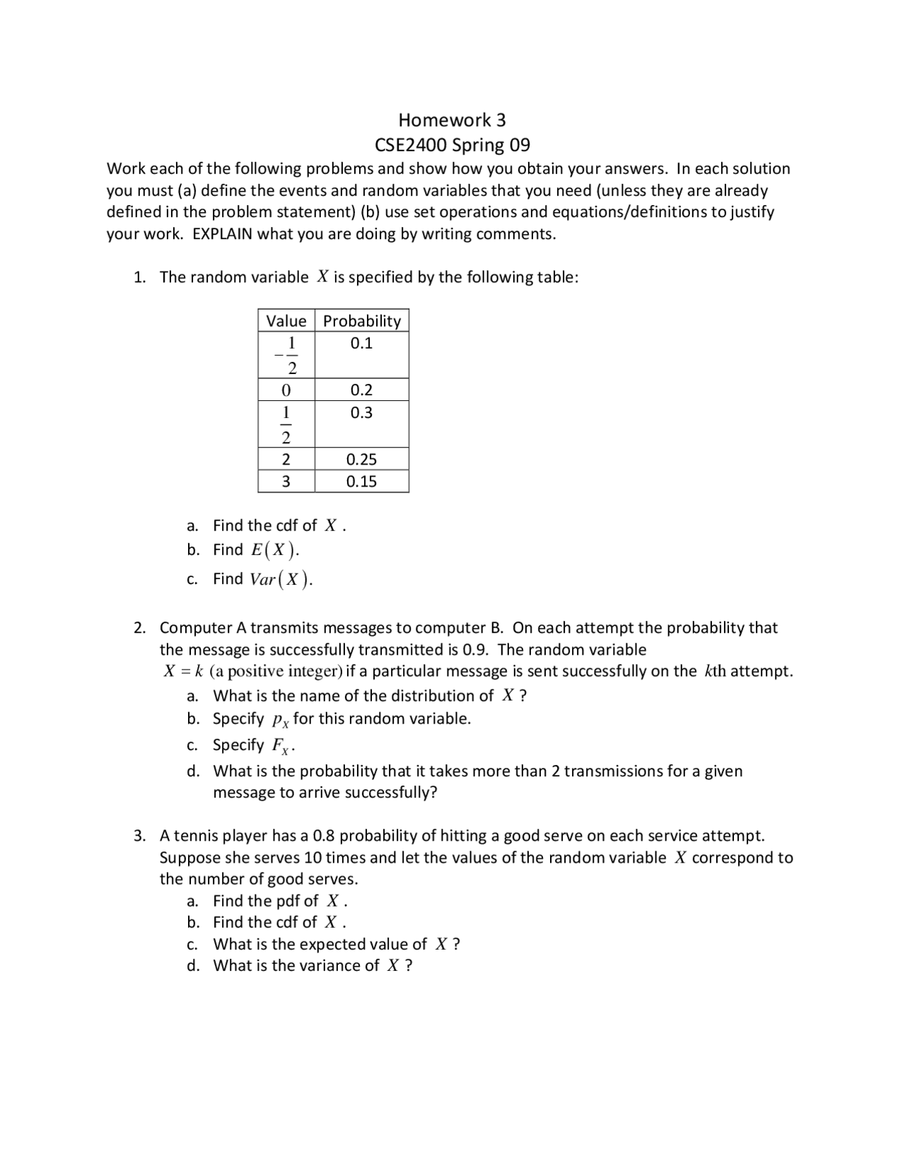 Questions For Practice Assignment 3 Applied Statistics Cse 2400