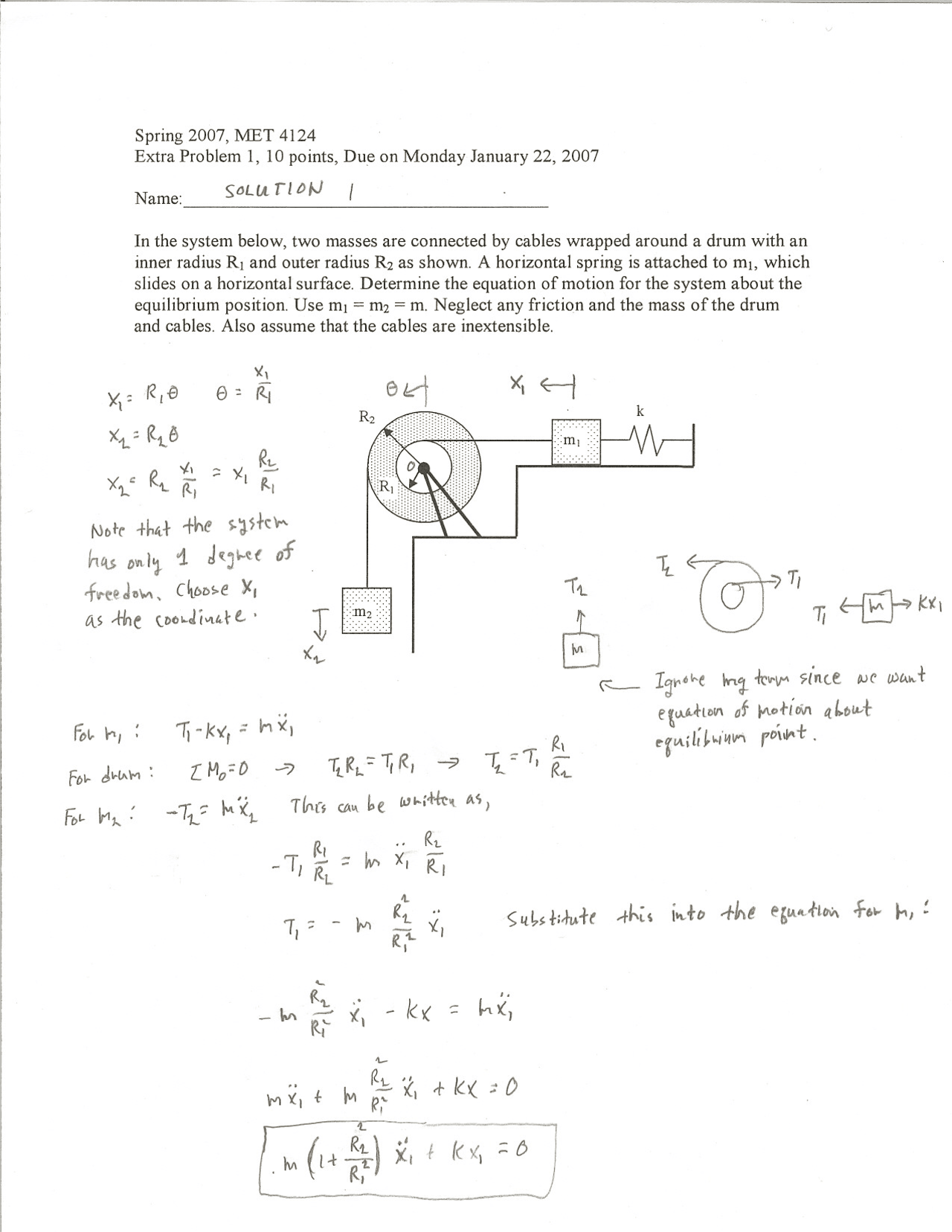 3 Solved Problems On Vibrations And Advanced Dynamics Met 4124 Docsity