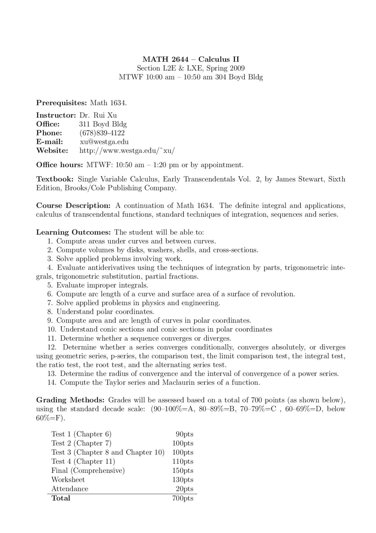 Calculus Ii Honors Examination 13 Math 2644 Docsity