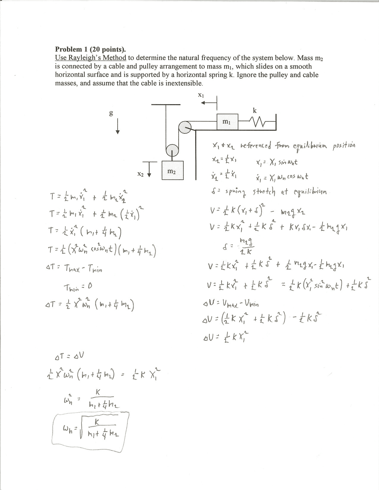 Solutions To Exam 2 For Vibrations And Advanced Dynamics Met 4124
