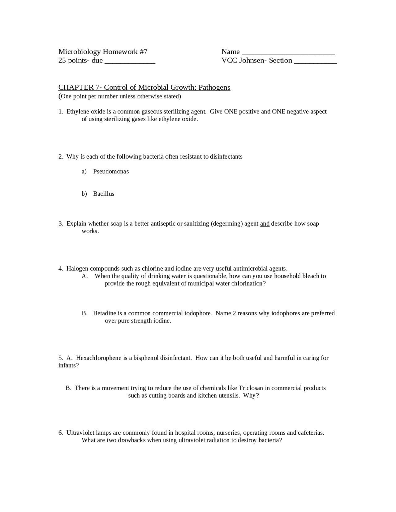 Control Of Microbial Growth Pathogens Lecture Notes Mcb 2010c