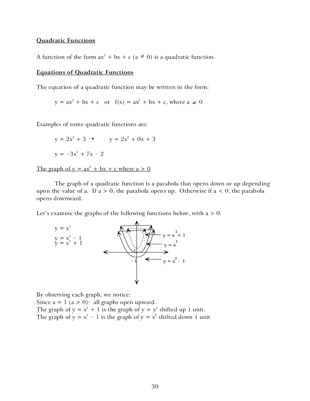Lecture Notes On Quadratic Functions Mac 1105 Docsity