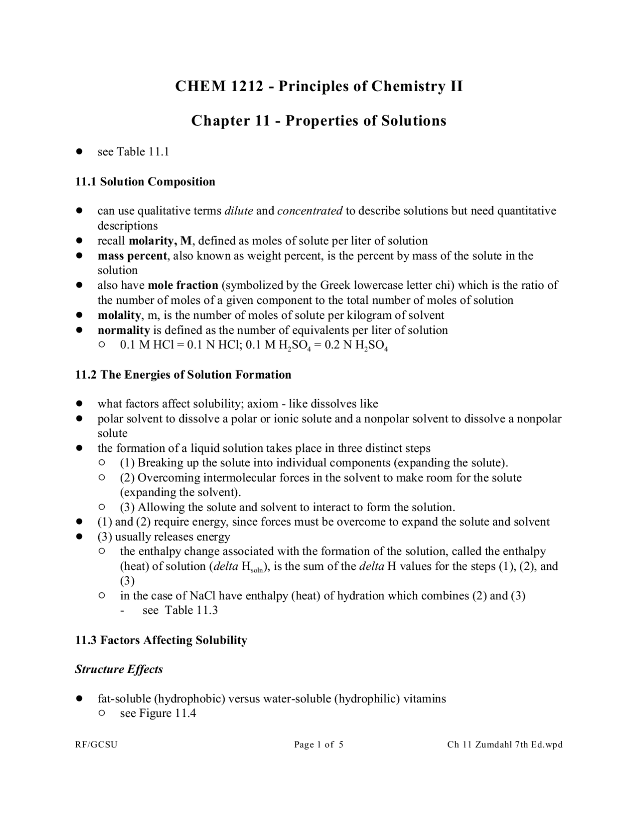 Properties Of Solution Principles Of Chemistry Ii Majors Chem 1212