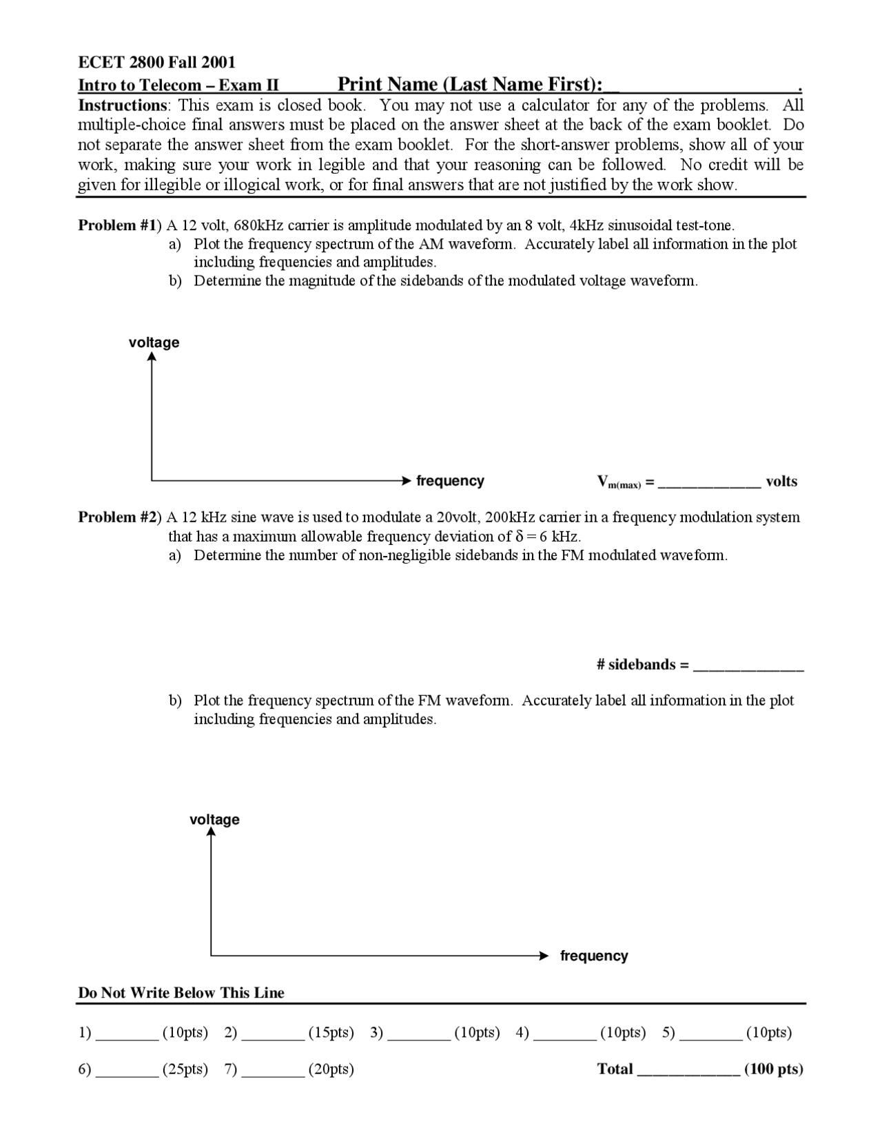 Practice Exam 2 Introduction To Telecommunications Ecet 2800 Docsity
