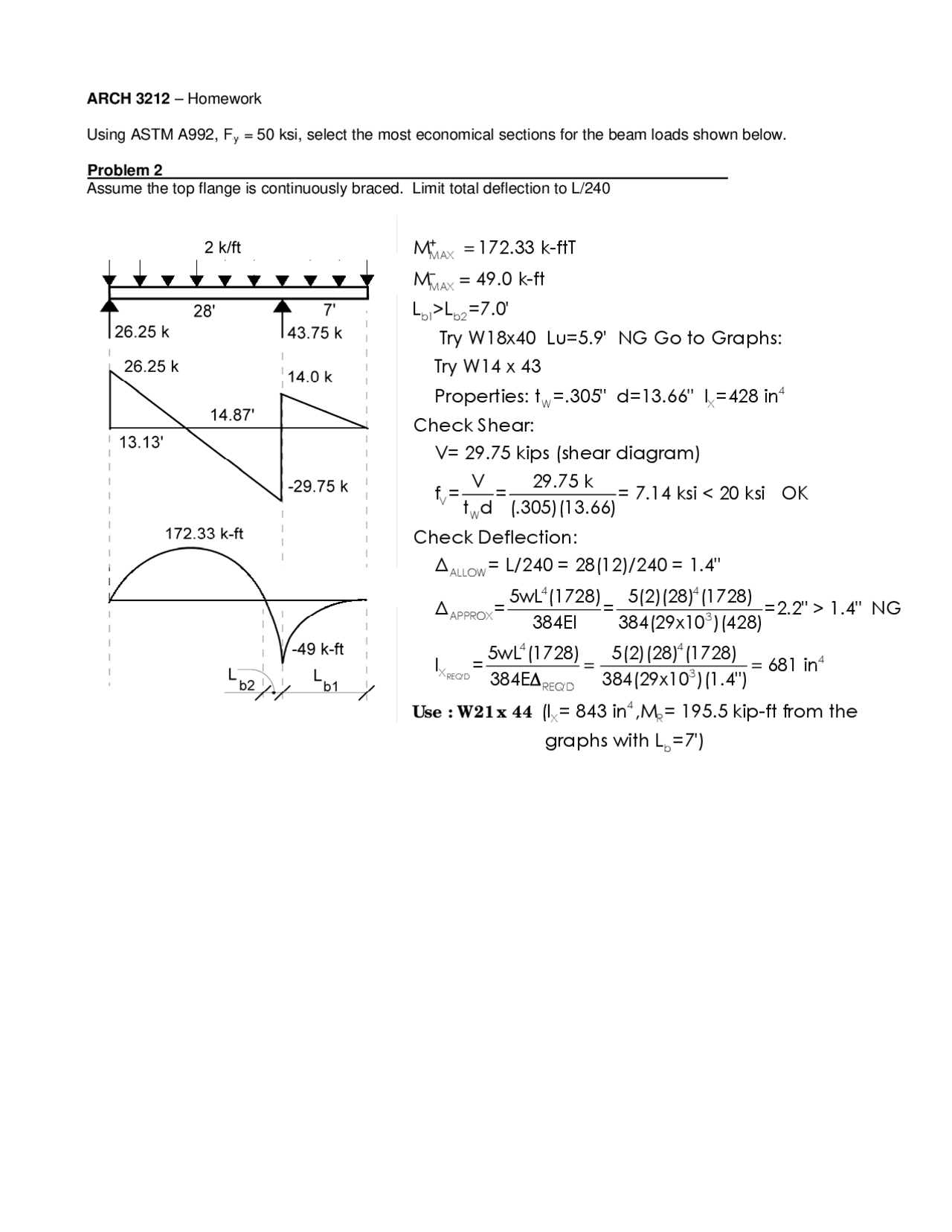 Solved Problem On Architecture Structures Iii Assignment 1 Arch