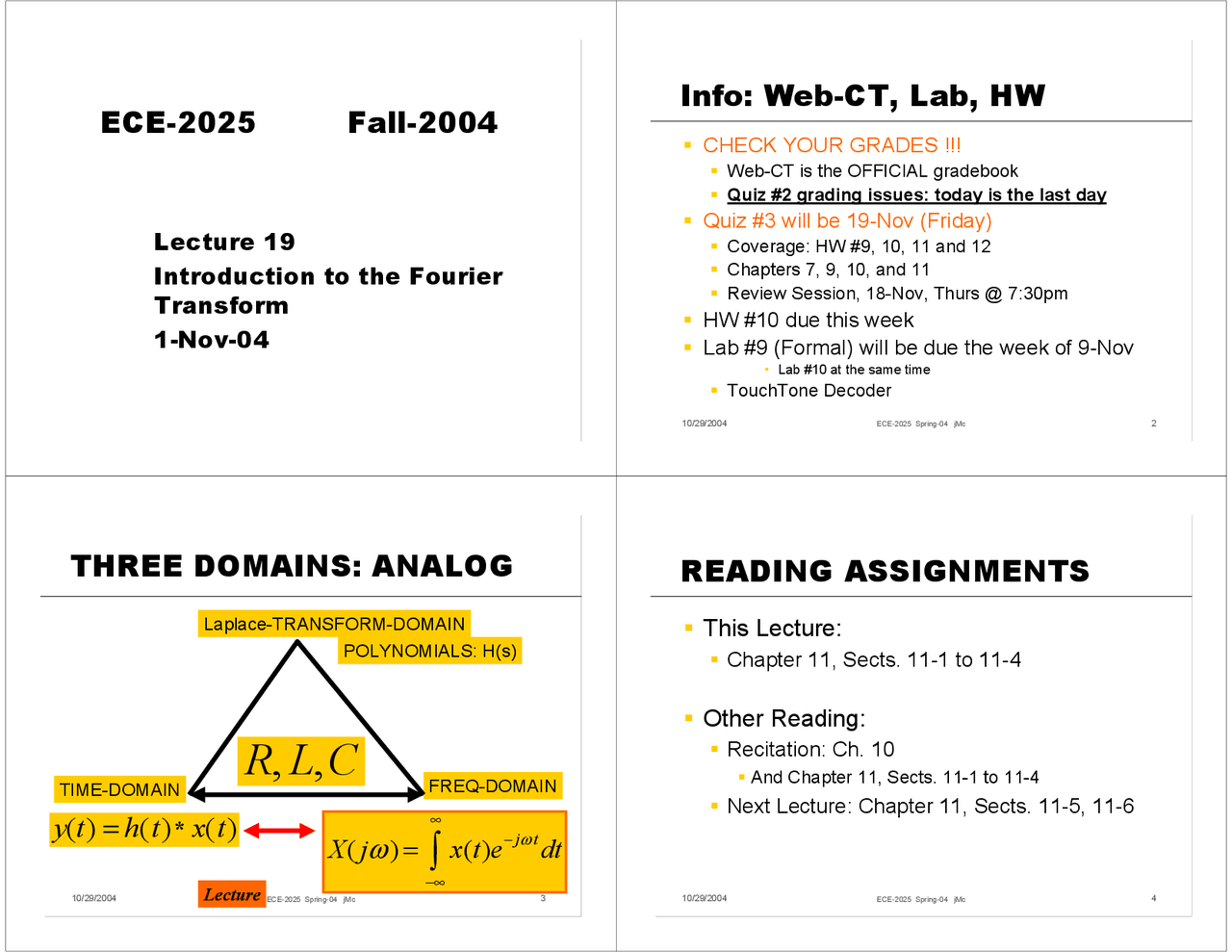 Introduction To The Fourier Transform Quiz 2 Handout Ece 2025 Docsity