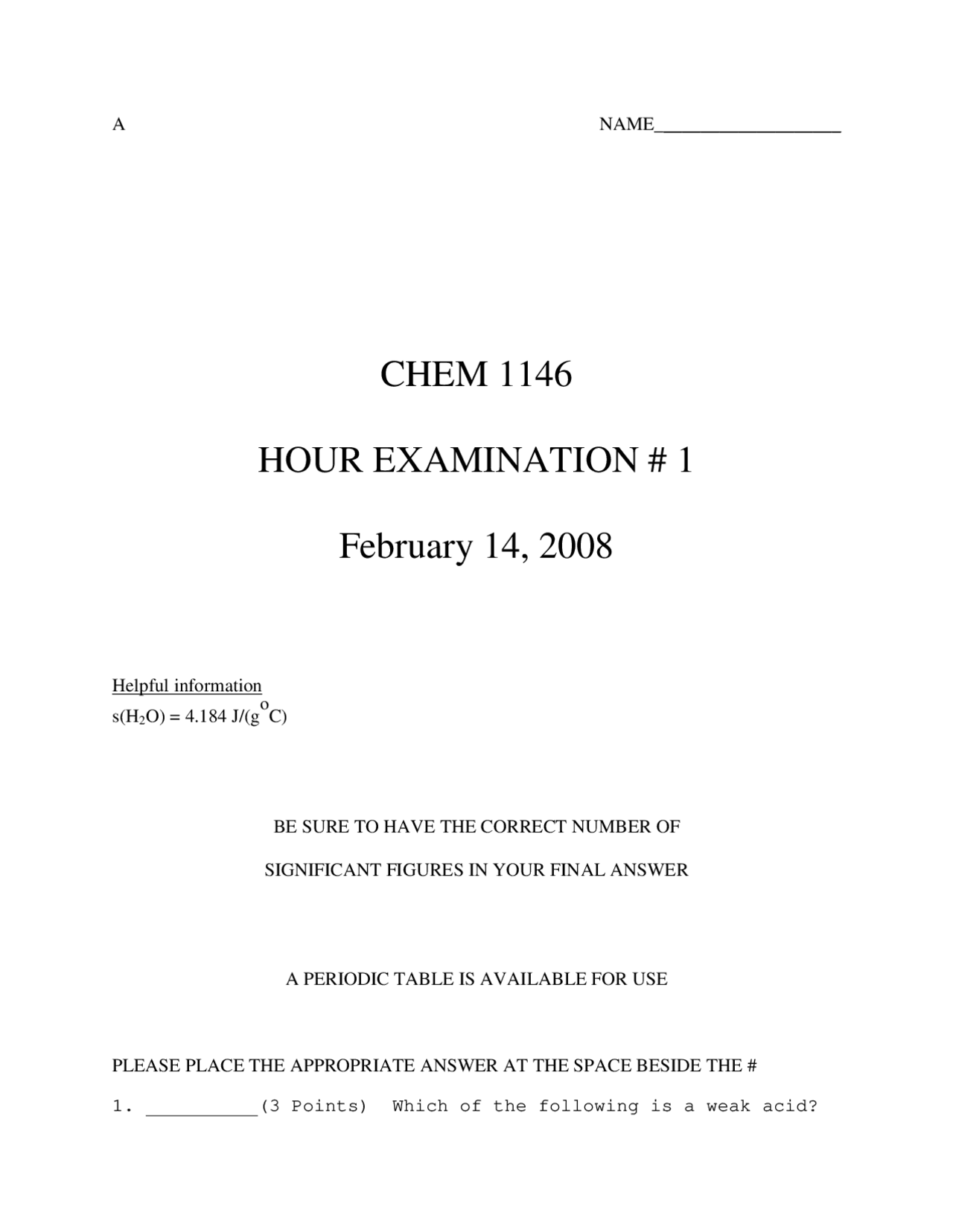 21 Unsolved Questions On Principles Of Chemistry Ii Chem 1146 Docsity