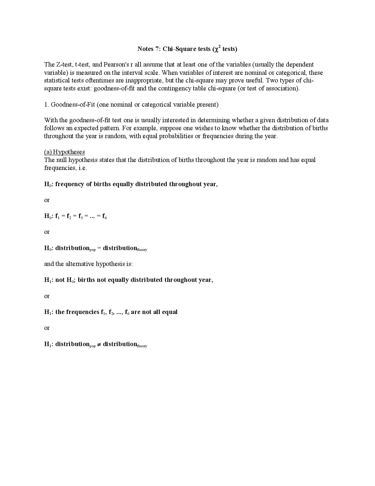 Notes on Chi-Square Tests - Educational Statistics | EDUR 8131 | Study ...