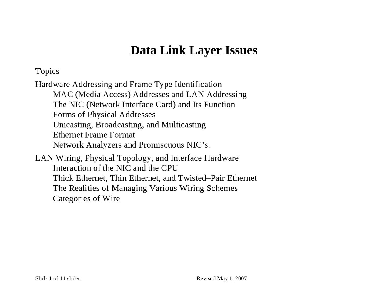 Hardware Addressing And Frame Type Identification Computer Networks