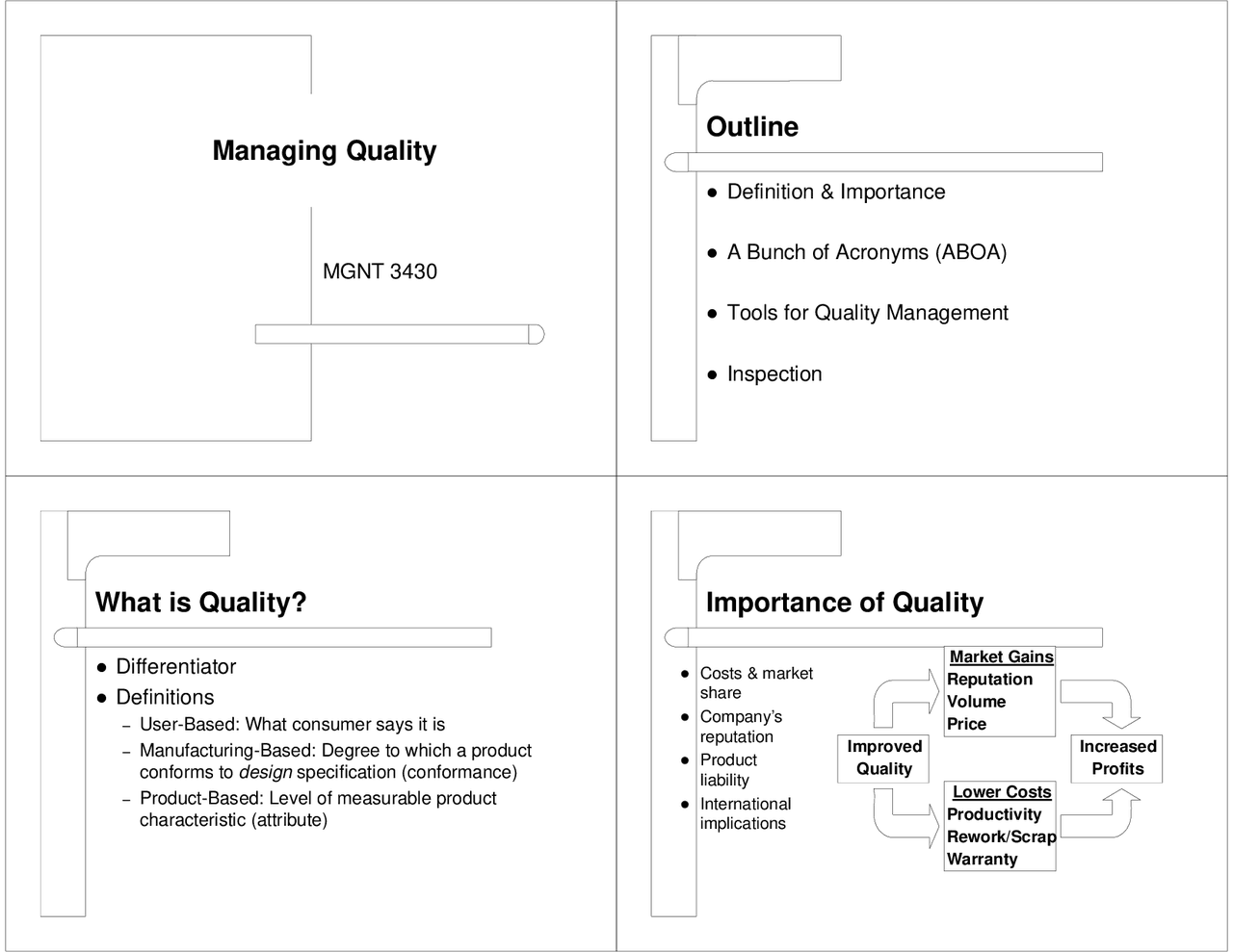 Managing Quality Operations Management Lecture Slides Mgnt 3430