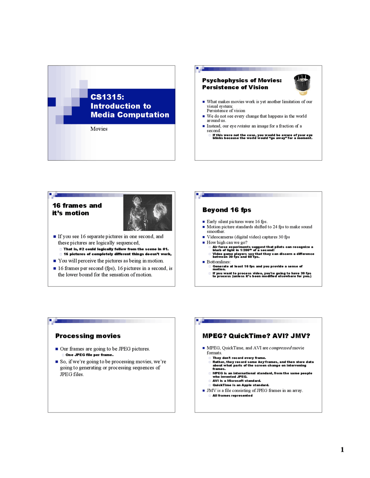 Movies Introduction To Media Computation Cs 1315 Docsity