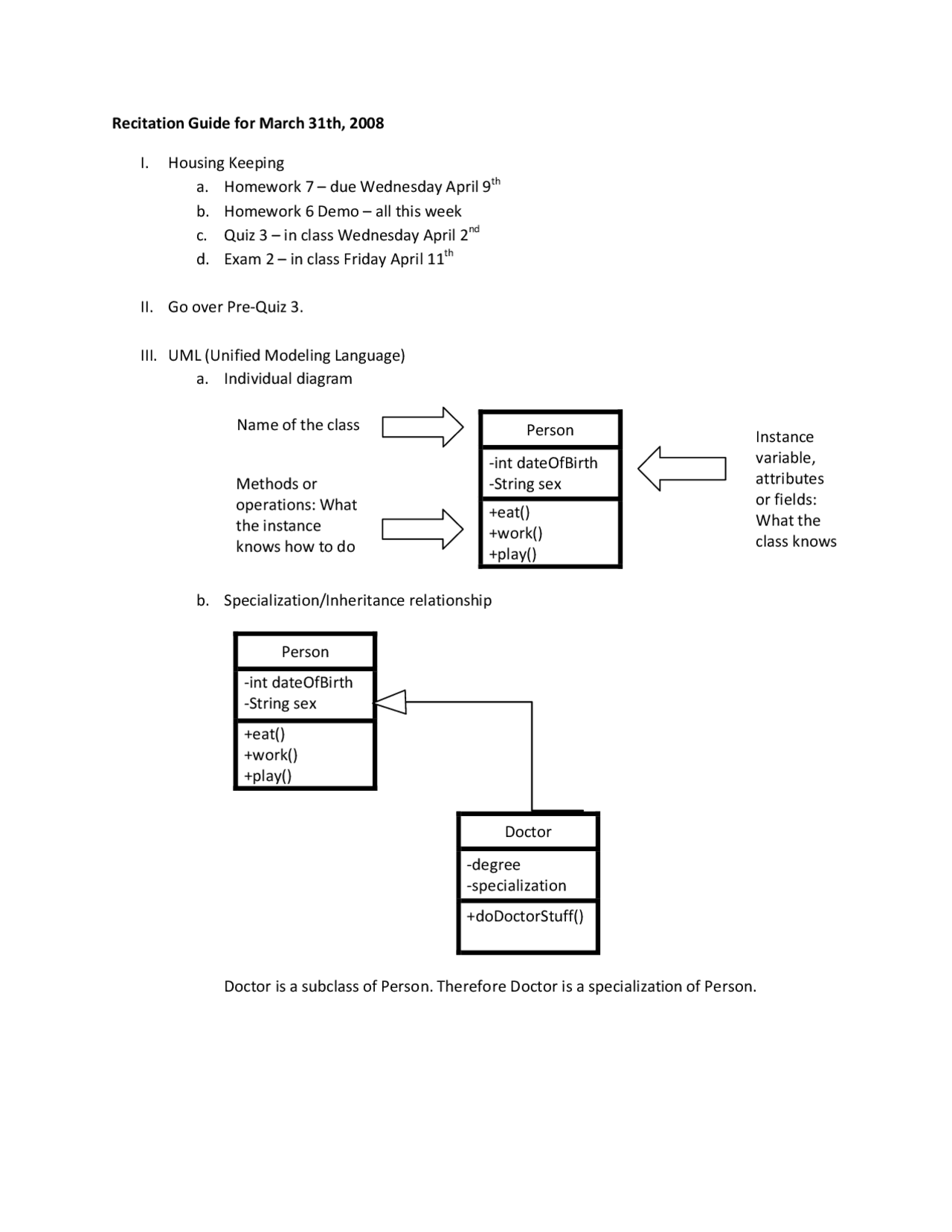 Recitation Guide For Assignment 7 Representing Structures Of Behavior