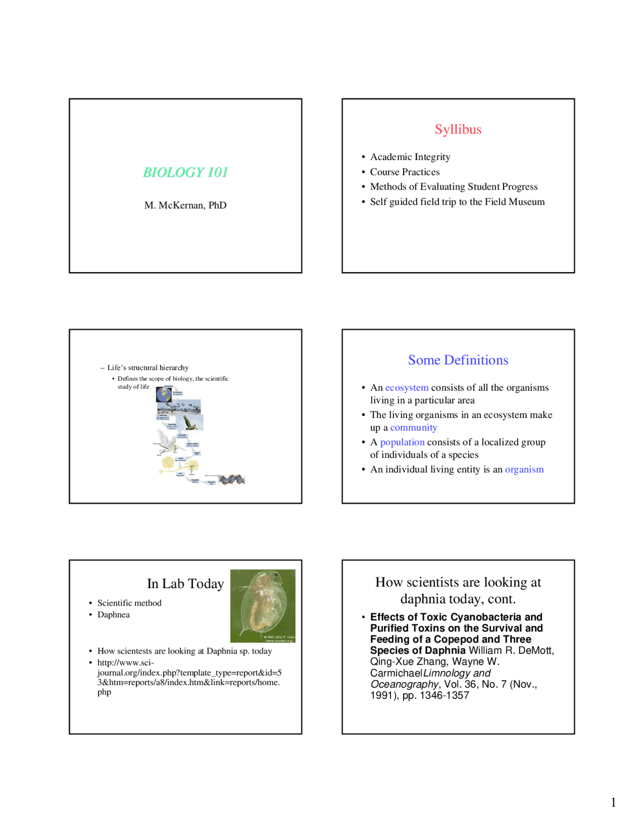 Syllabus Schedule For Introduction To Life Science Bio 101 Docsity
