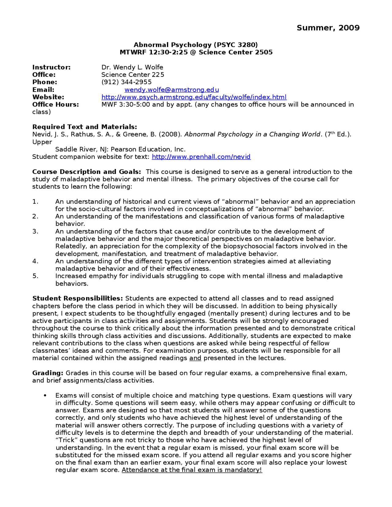 Abnormal Psychology - Final Exam Review Sheet | PSYC 3280 | Exams ...