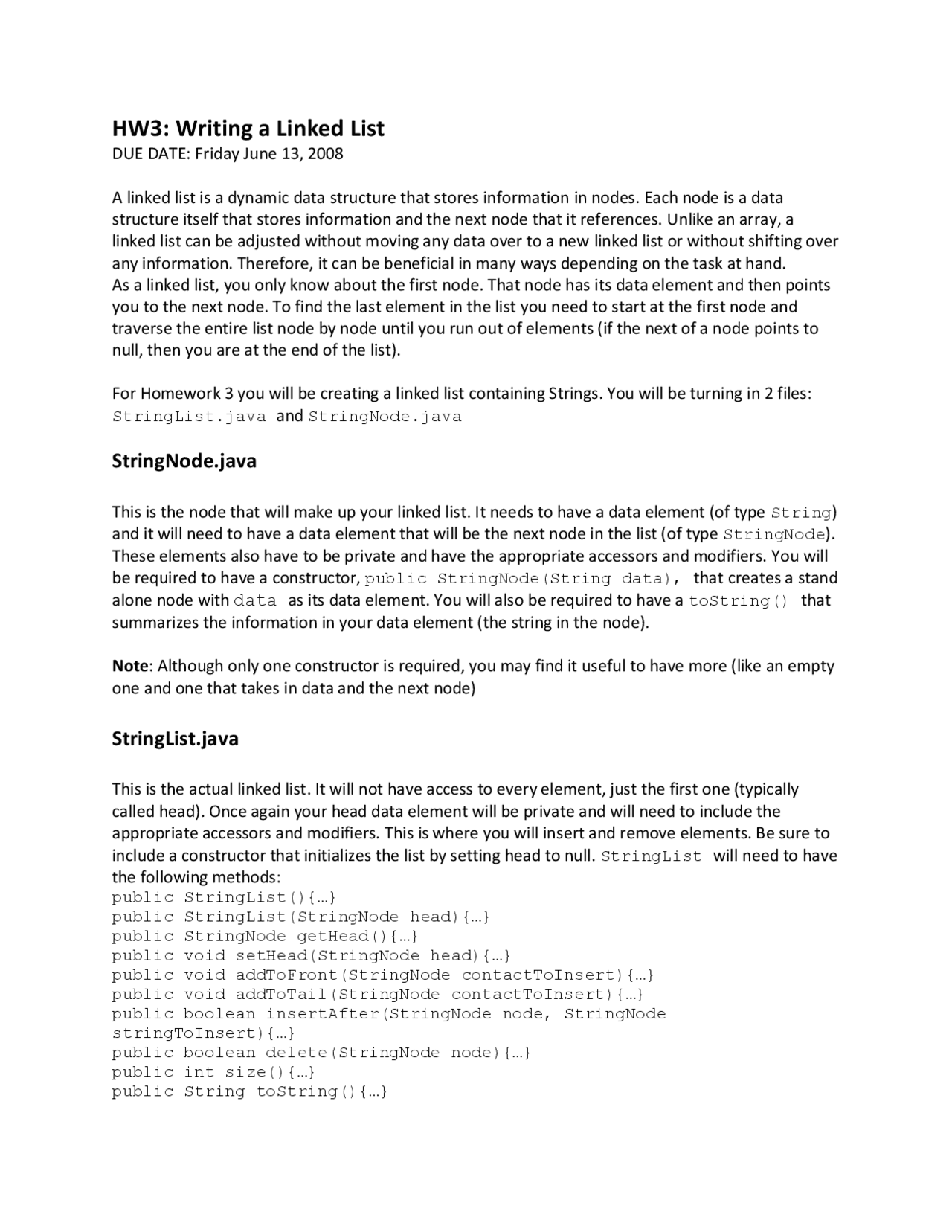 Representing Structure And Behavior Writing A Linked List Cs 1316