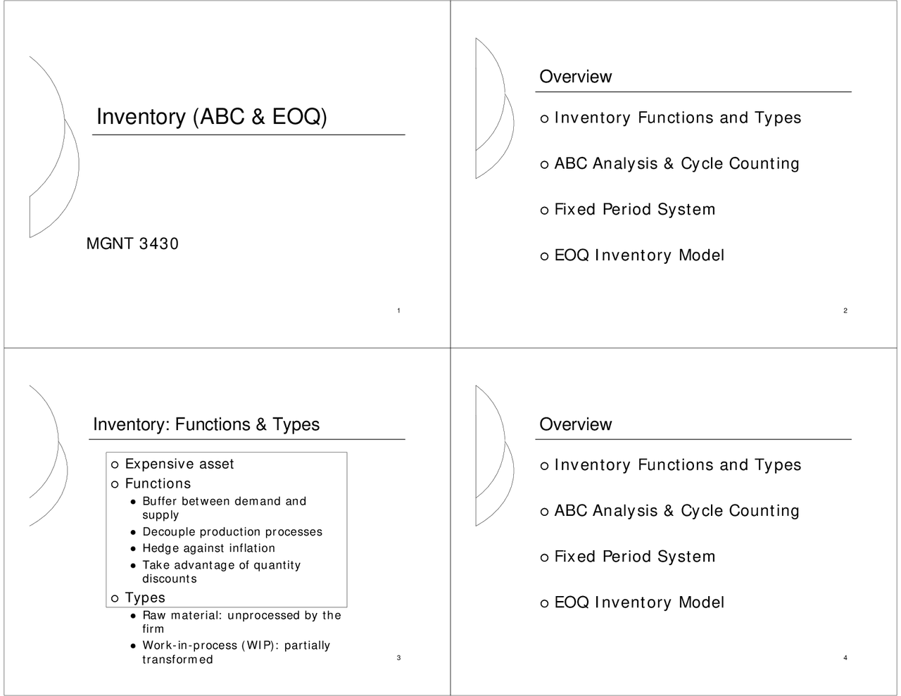Inventory Functions Abc Analysis And Eoq Inventory Model Slides