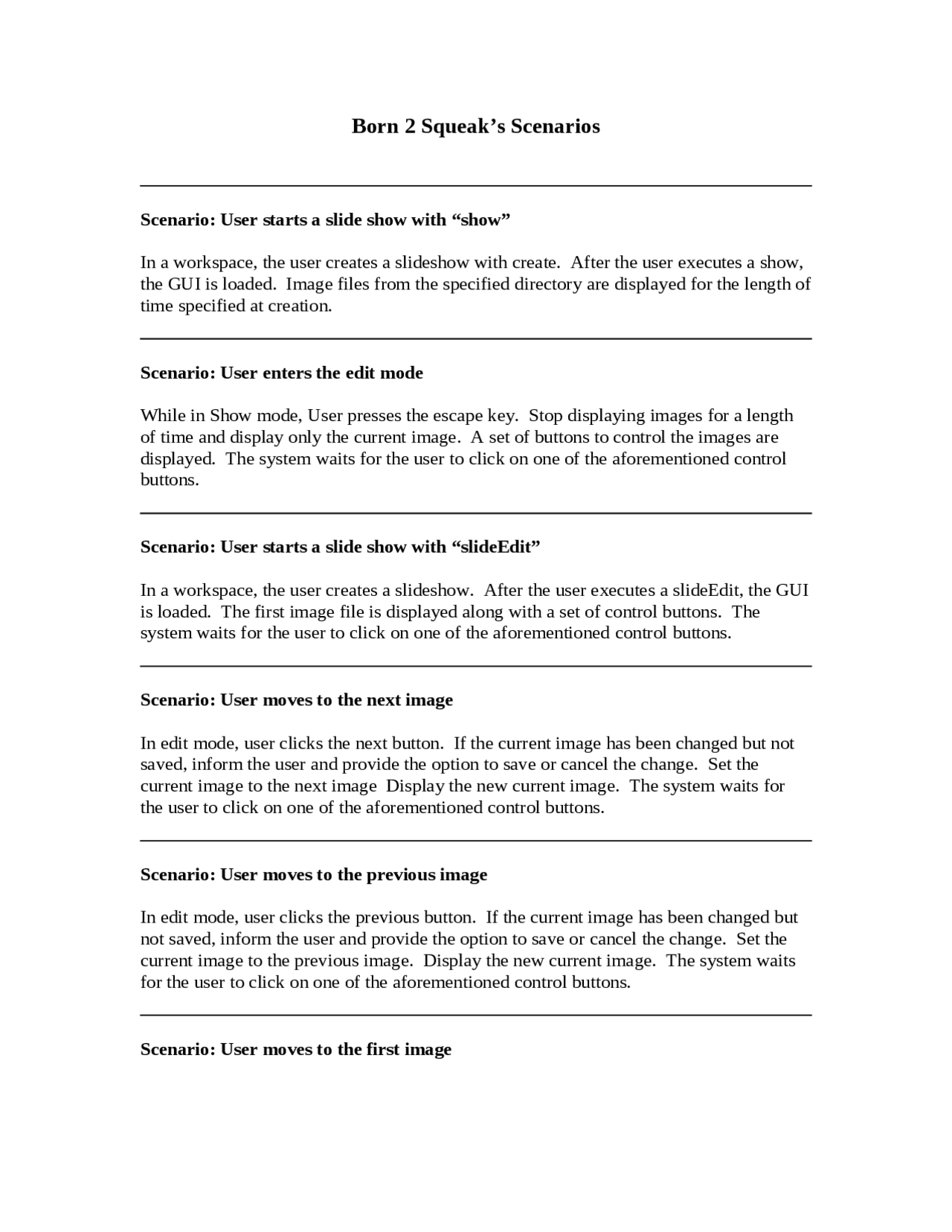 Born 2 Squeaks Scenarios - Objects and Design | CS 2340 - Docsity