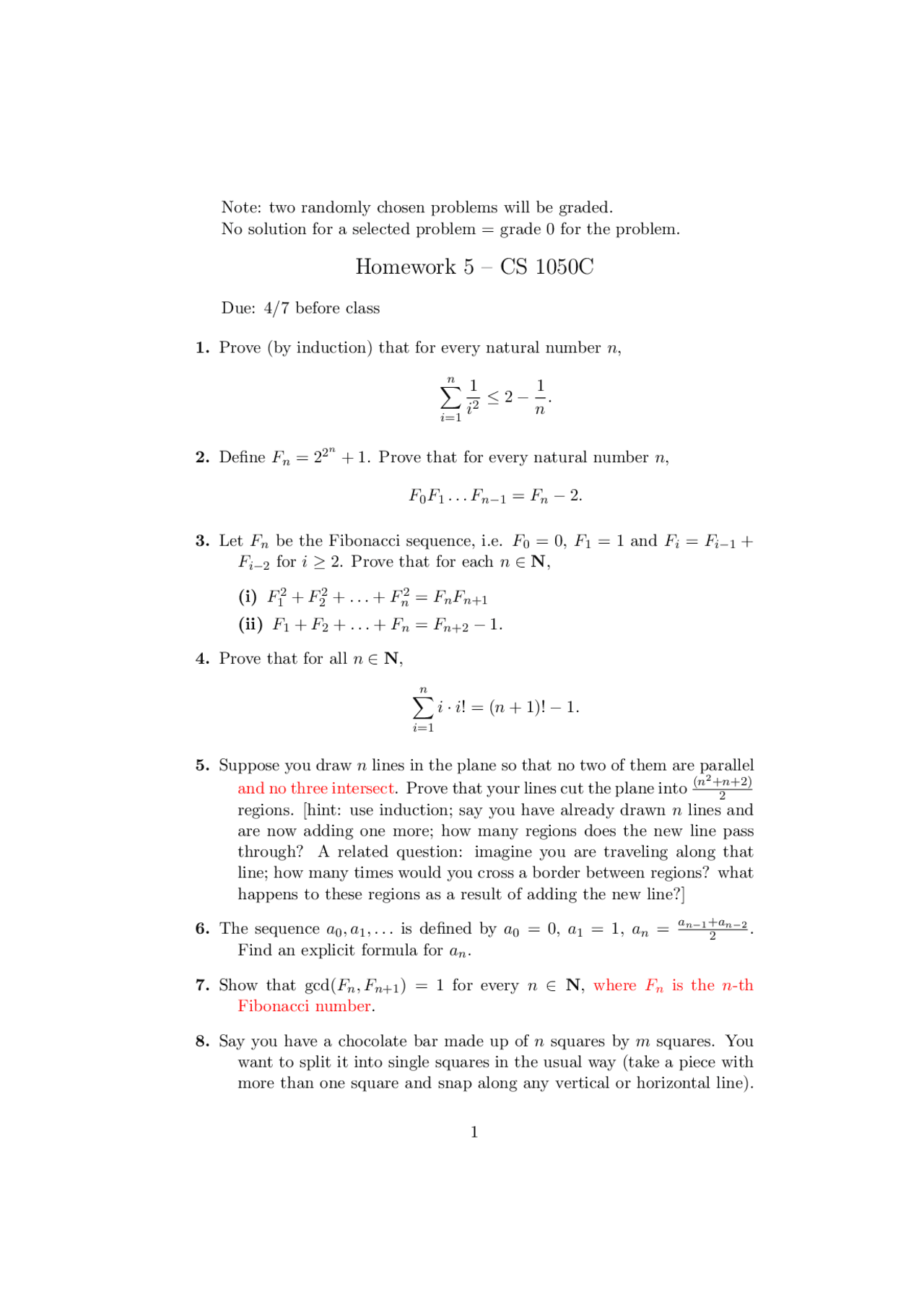 9 Practice Problems On Constructing Proofs Homework 5 Cs 1050 Assignments Computer Science