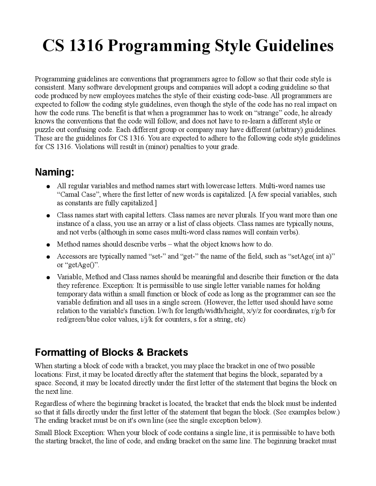 Formatting Blocks And Brackets Representing Structure And Behavior
