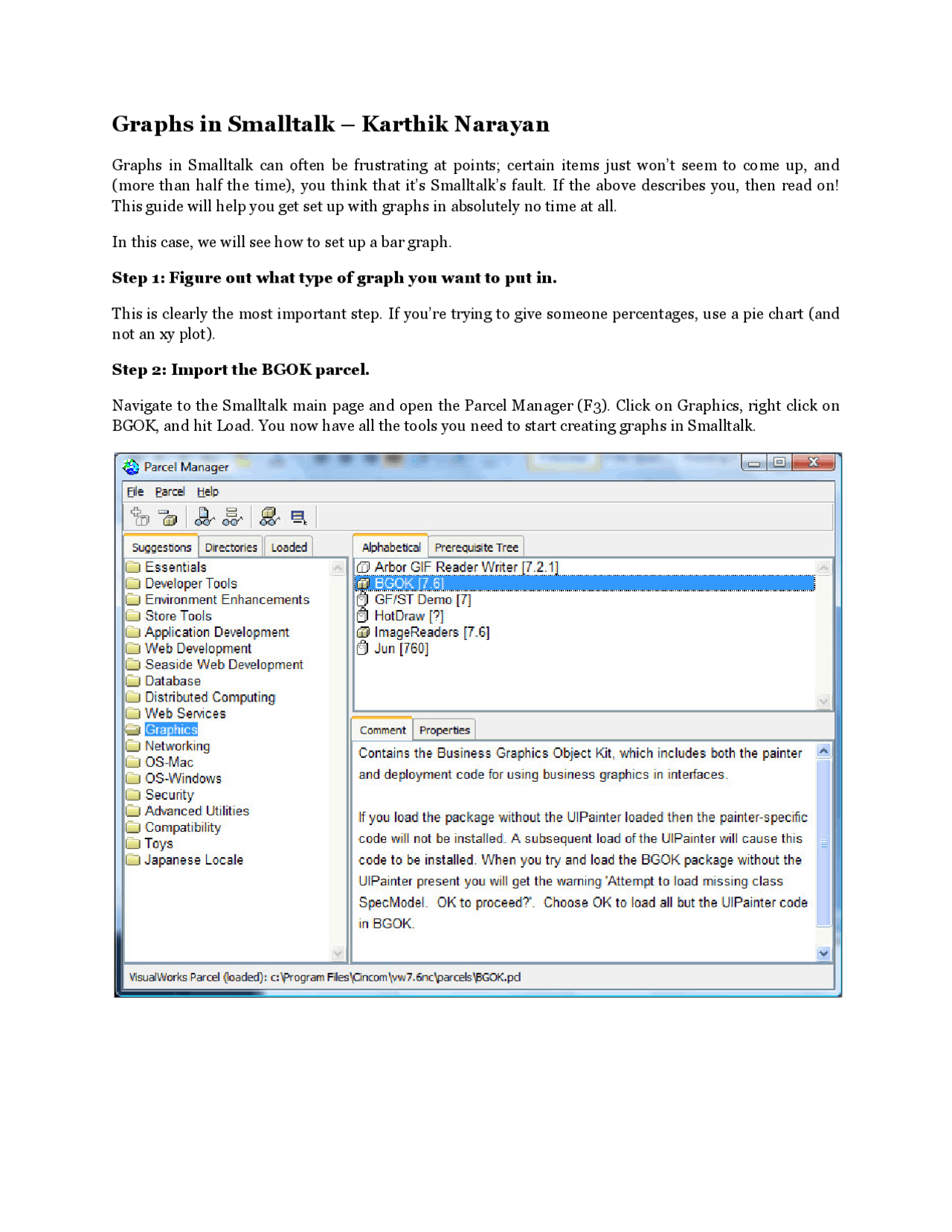 Graphs in Smalltalk - Karthik Narayan | Objects and Design | CS 2340 - Docsity
