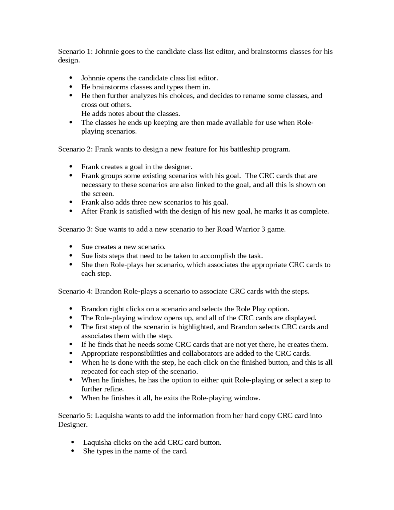 Scenario 1 for Objects and Design | CS 2340 - Docsity