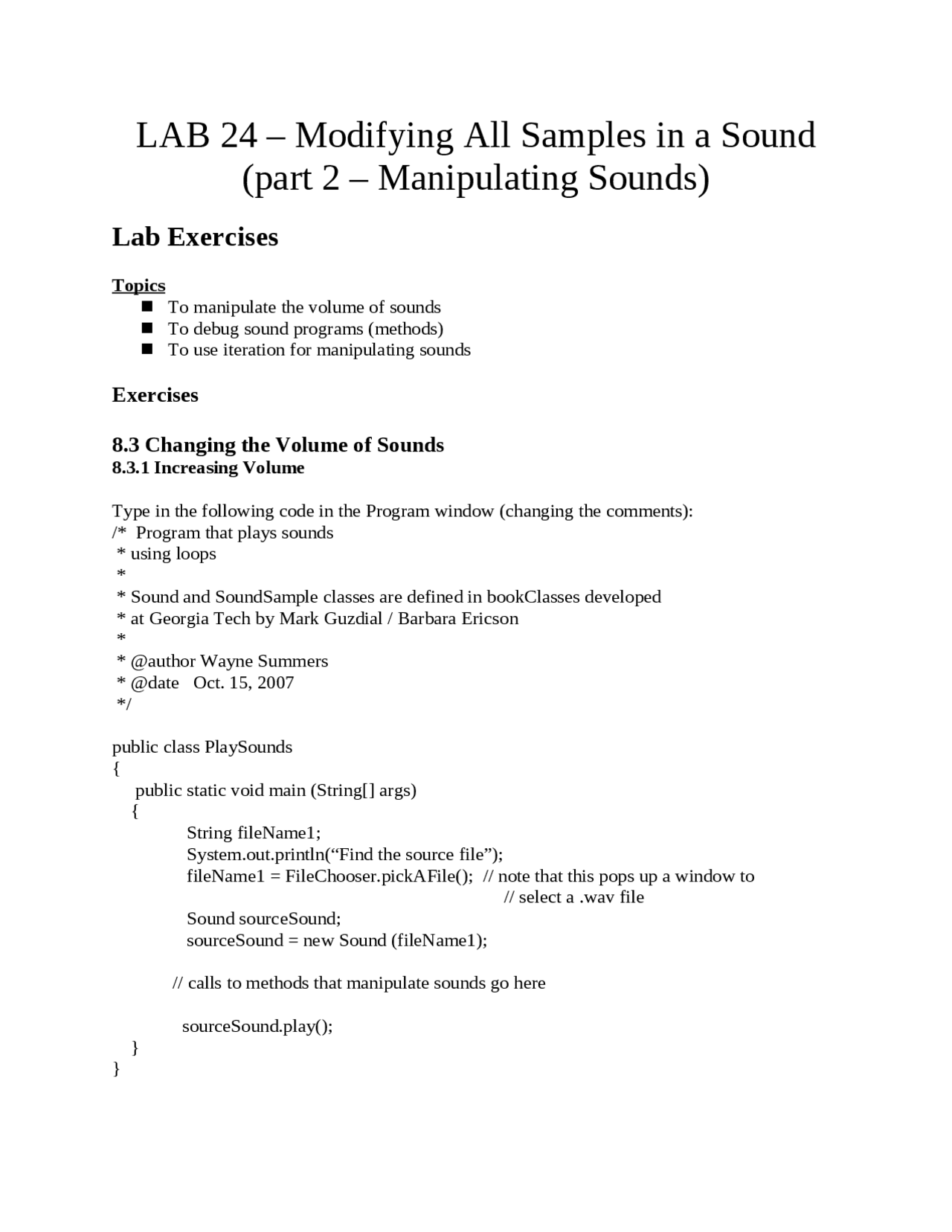 Modifying All Samples In A Sound Laboratory Report 24 Cpsc 1301