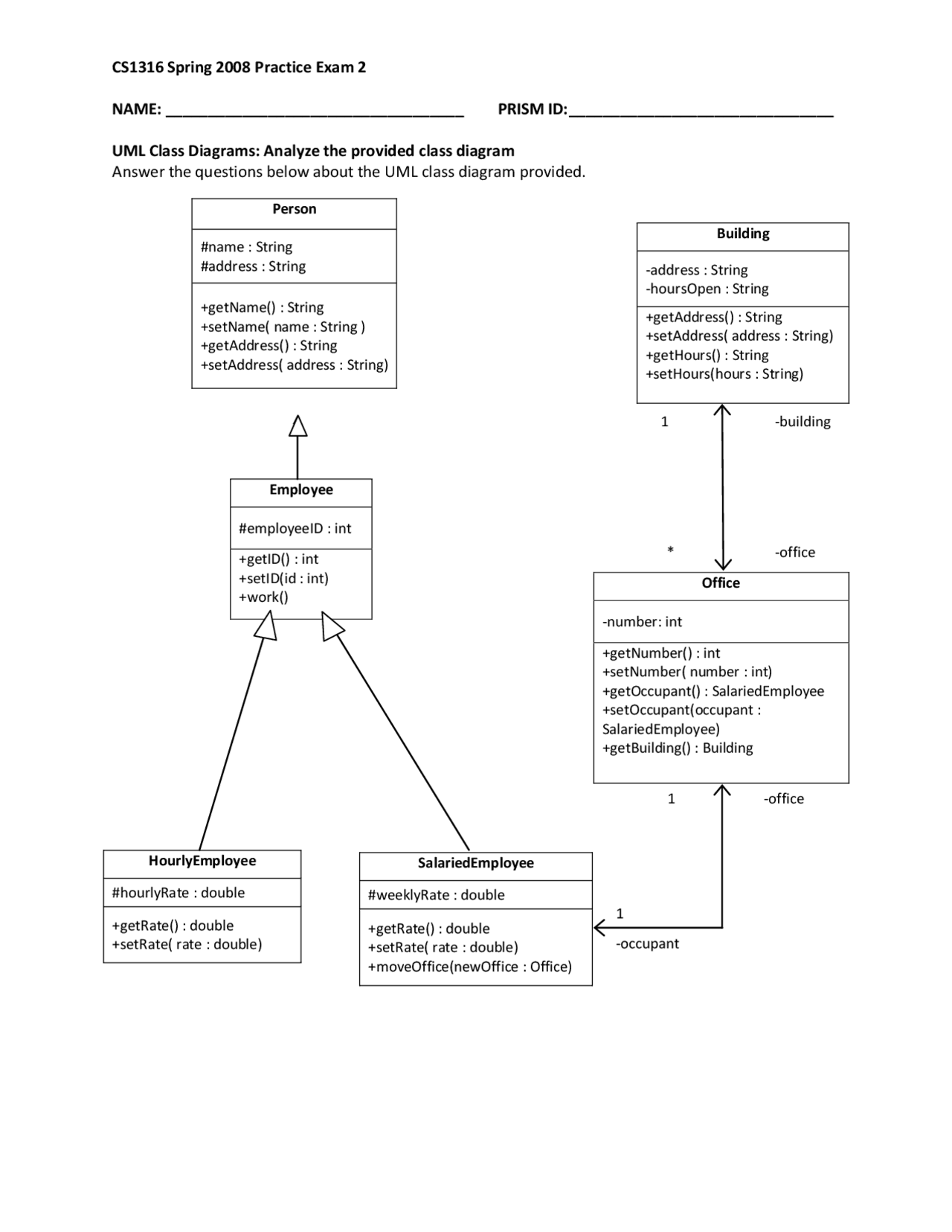 Representing Structures of Behavior. - Practice Exam 2 | CS 1316 - Docsity