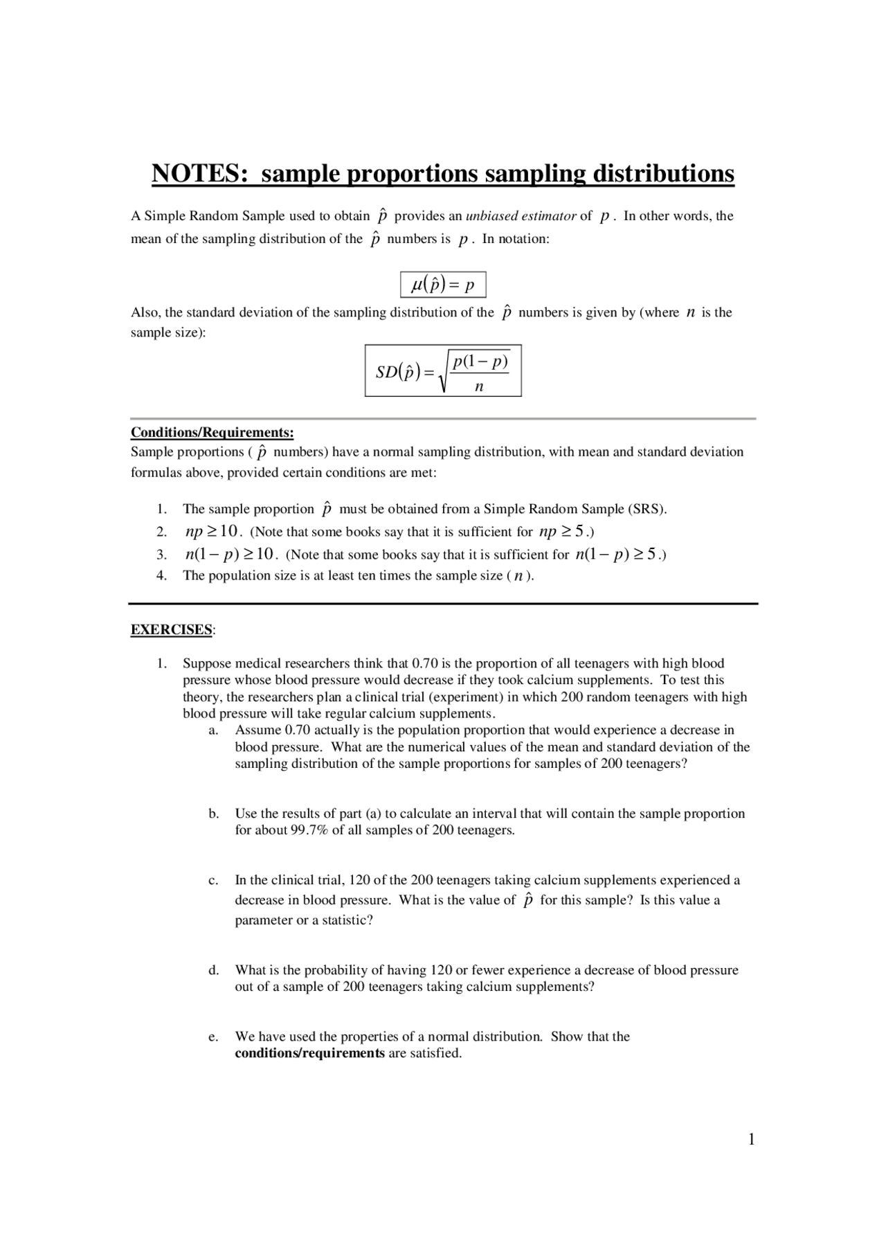 Notes On Sample Proportions Sampling Distributions Sta 2023 Docsity