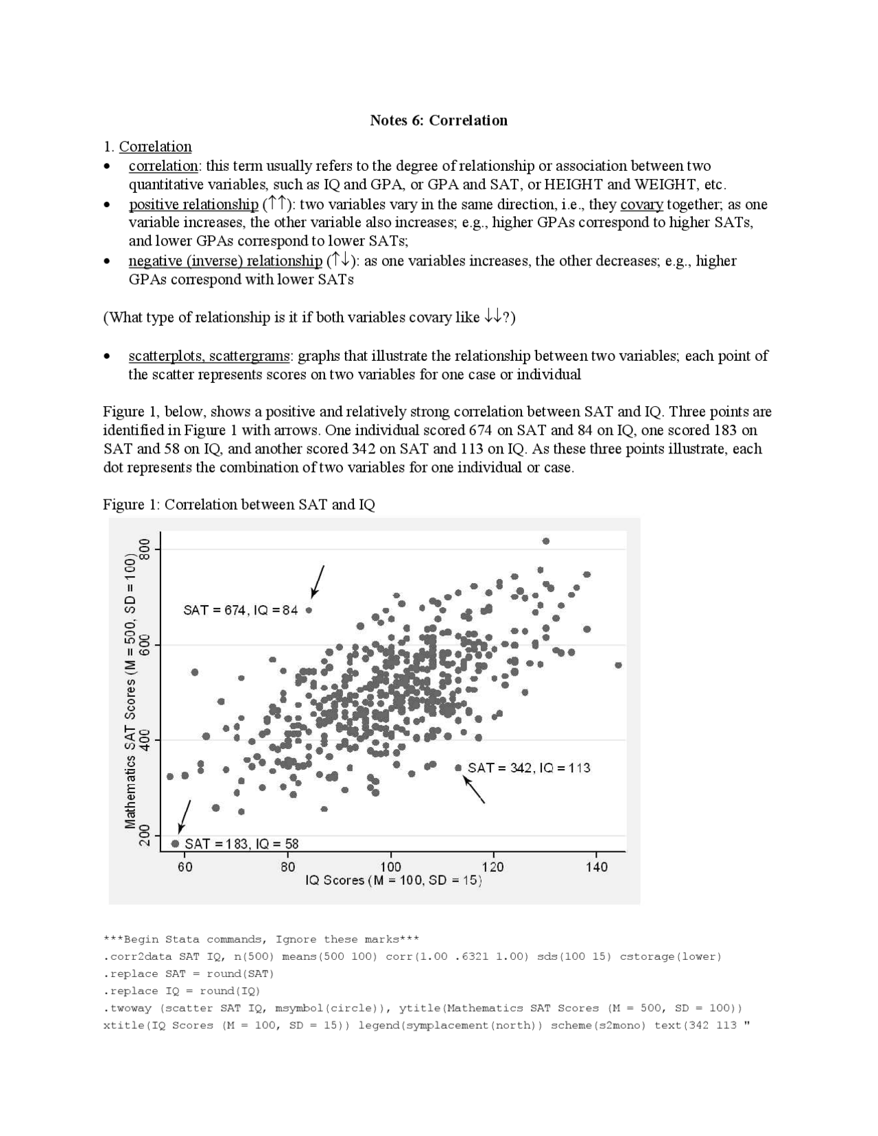 Lecture Notes On Correlation Educational Statistics Edur 8131 Docsity