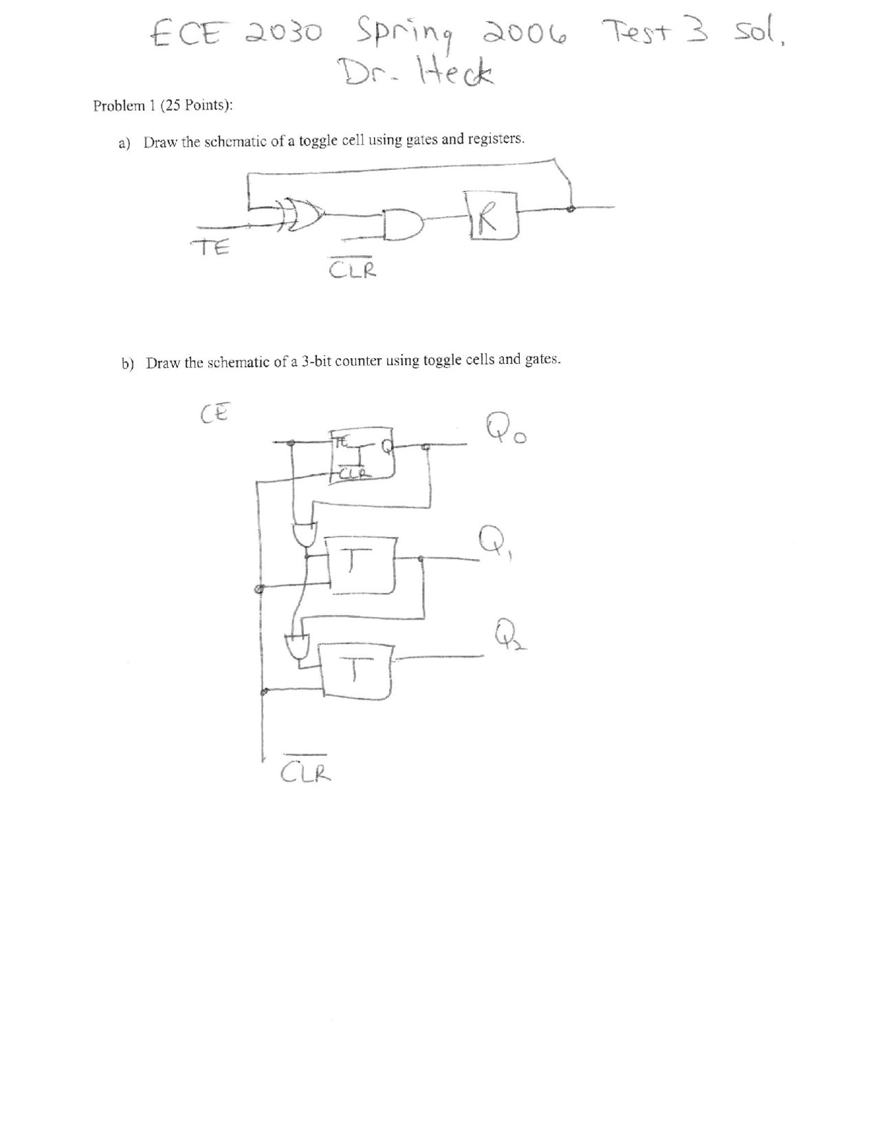 Introduction To Computer Engineering Exam 3 Solution Ece 2030 Docsity