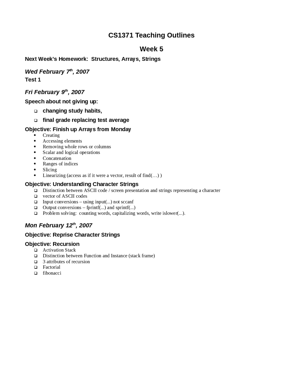Structures, Arrays, Strings - Exam #1 | CS 1371 - Docsity