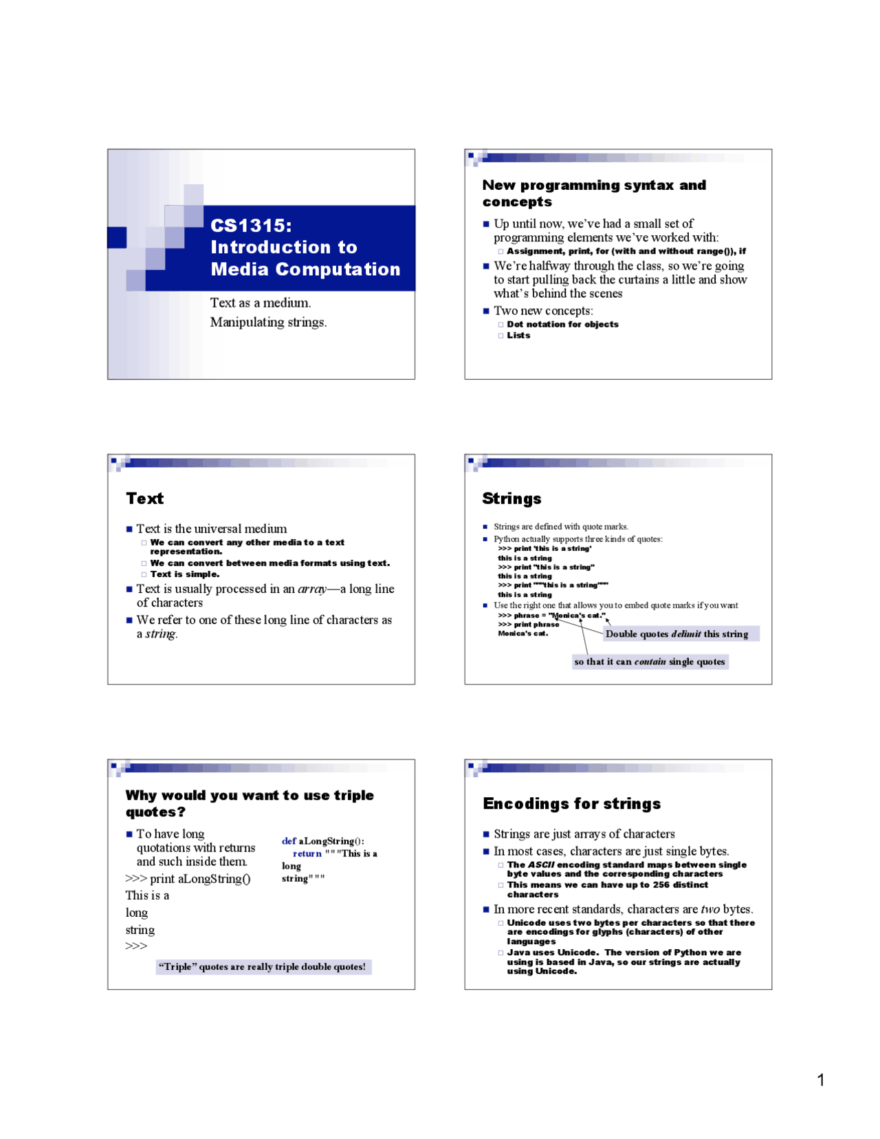 Manipulating Strings Introduction Media Computation Cs 1315 Docsity