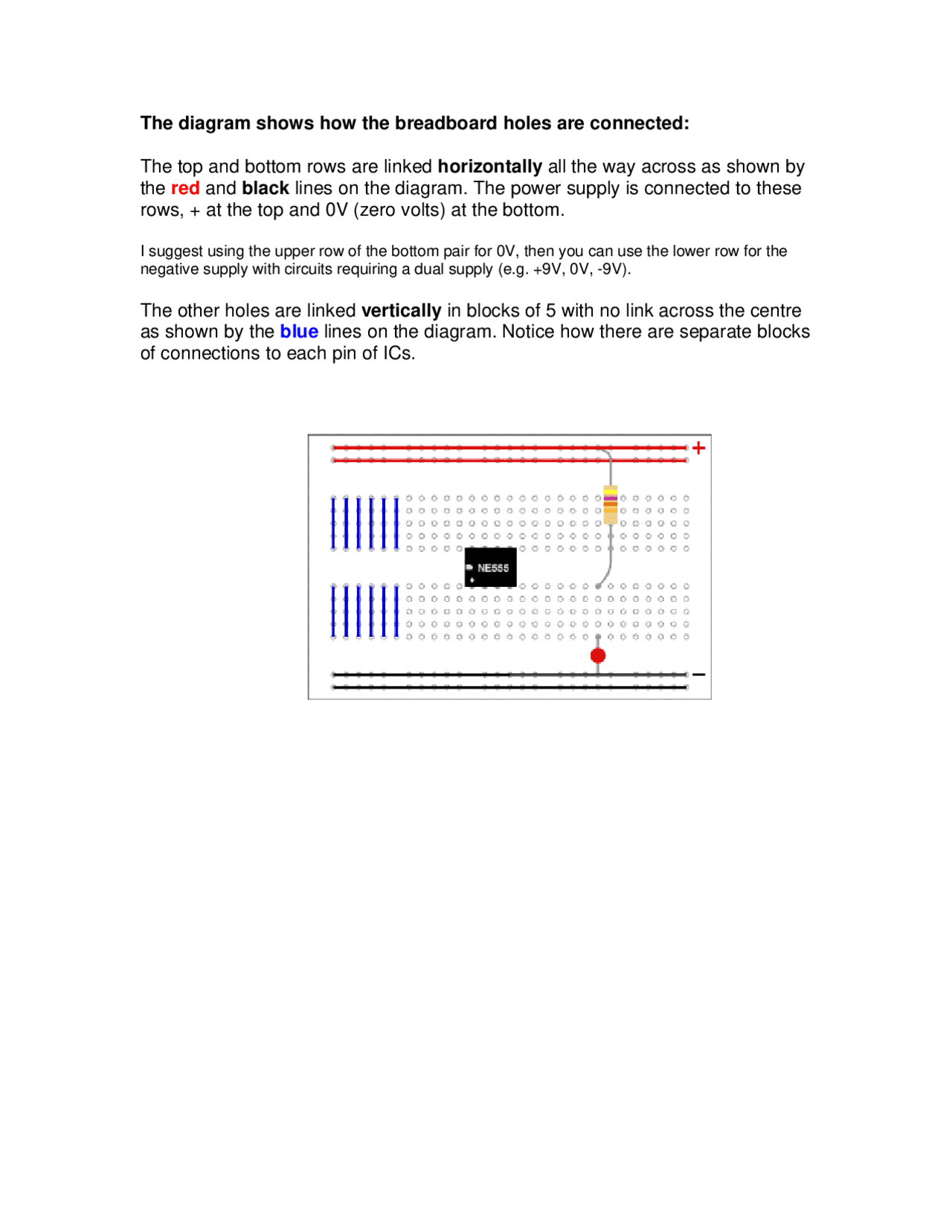 The Diagram Shows how the Breadboard Holes are Connected | ELT 101 ...