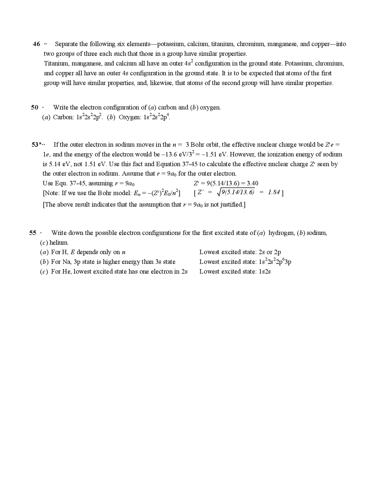 3 Questions with Resolutions for Introduction to Modern Physics | PHYS 2213 | Assignments ...