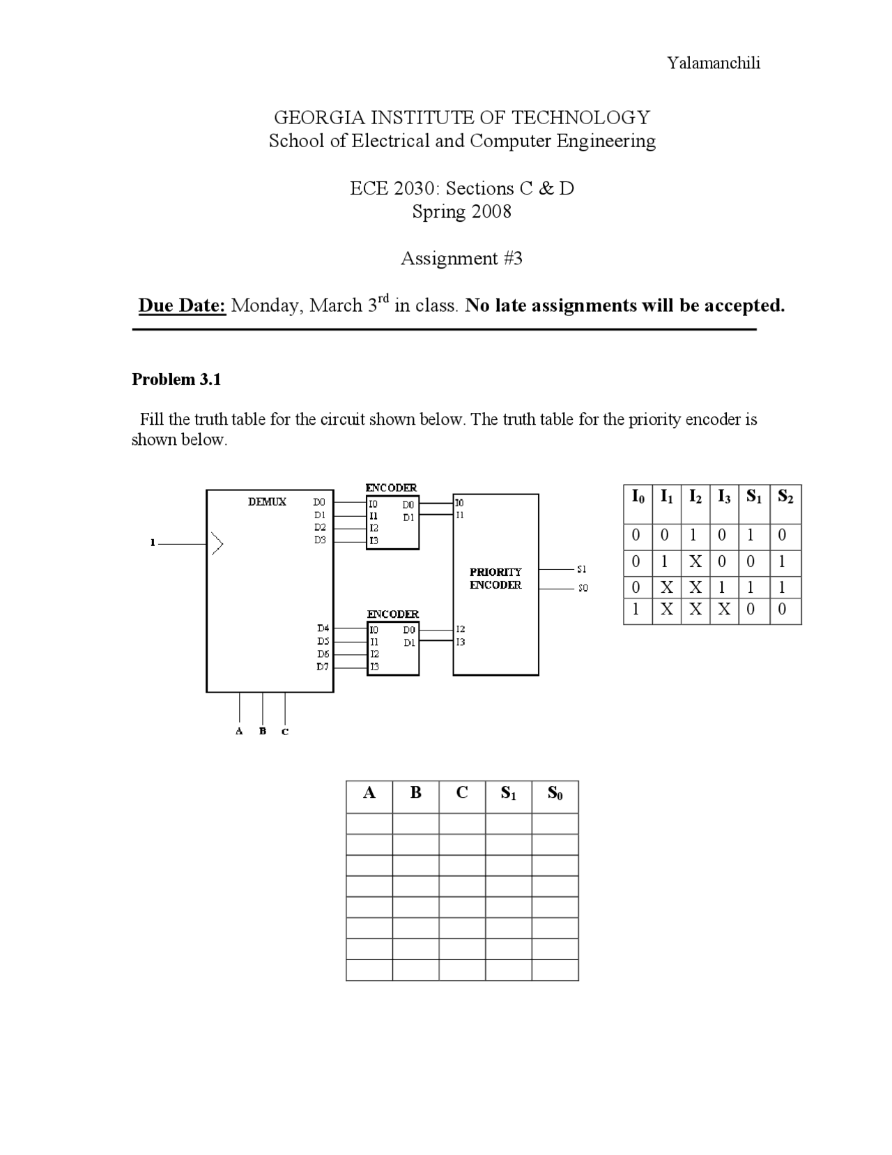 Practice Assignment 3 - Introduction to Computer Engineering | ECE 2030 - Docsity
