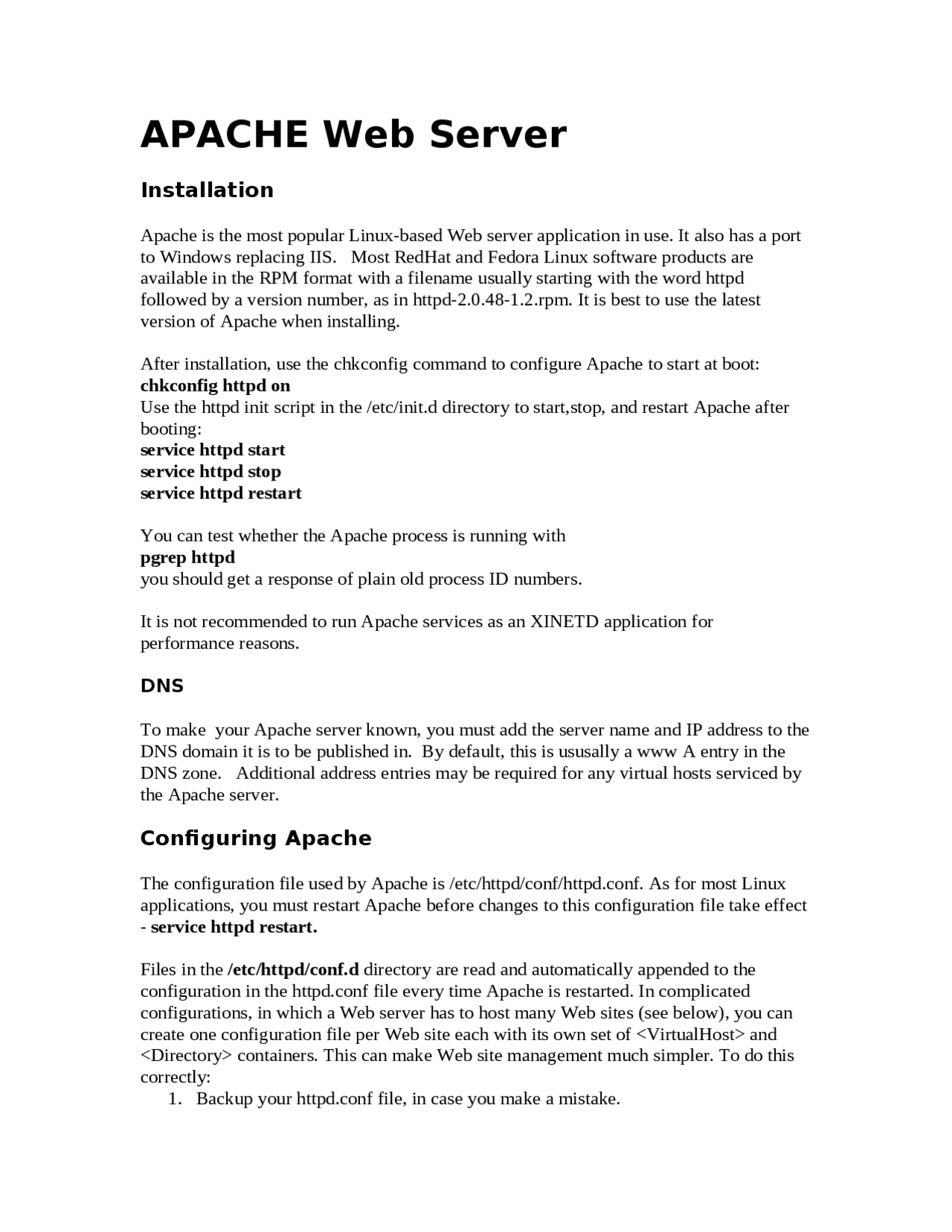 Lecture Notes On Apache Web Server Cis 238 Docsity