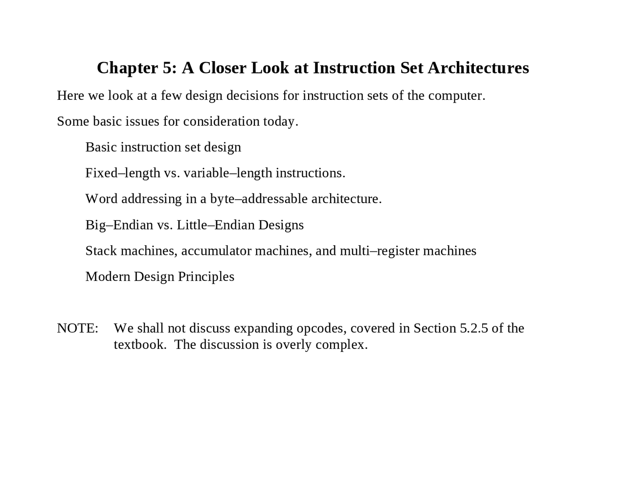 A Closer Look at Instruction Set Architectures - Lecture Notes | CPSC ...