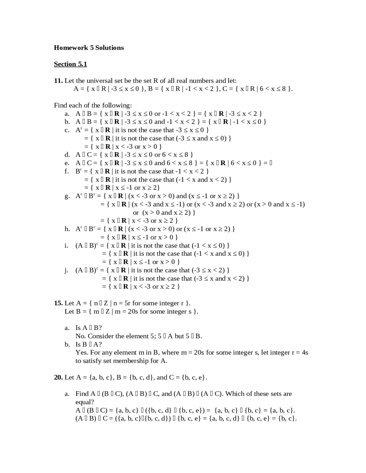 Set Operations: Intersection, Union, and Difference | Assignments Computer Science | Docsity