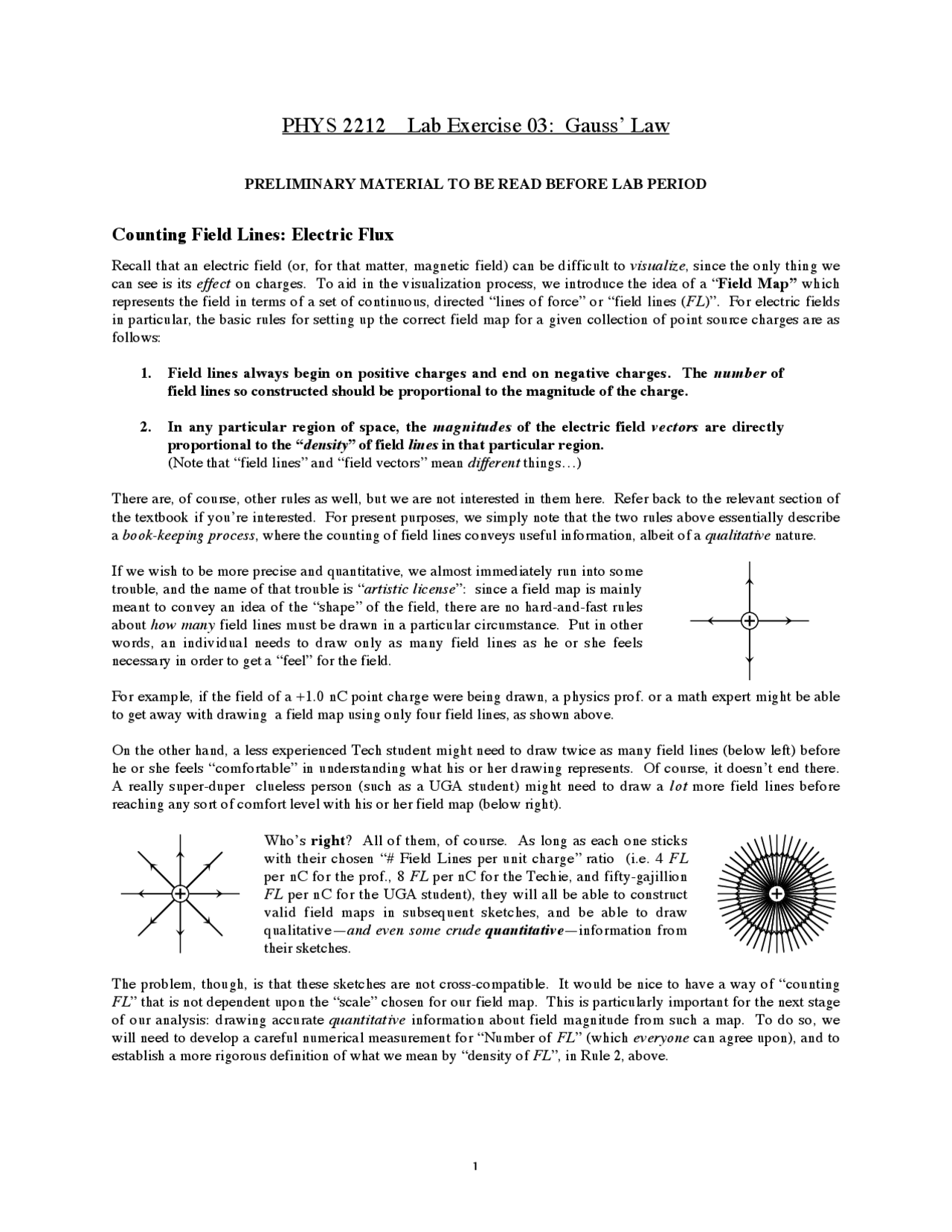 Counting Field Lines: Electric Flux - Introduction Physics II | PHYS 2212 - Docsity
