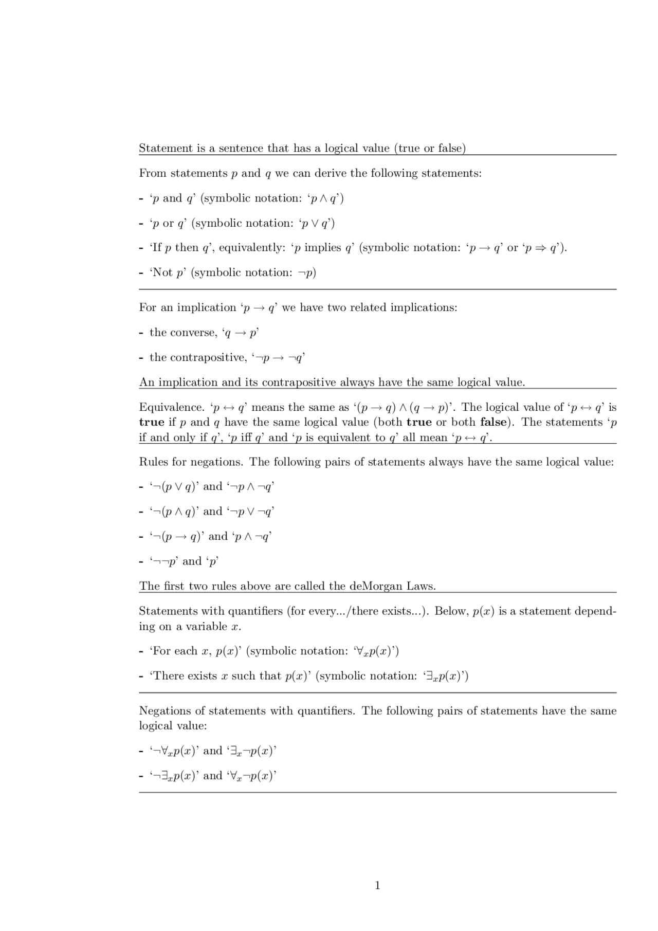 Review Sheet For Constructing Proofs Cs 1050 Docsity