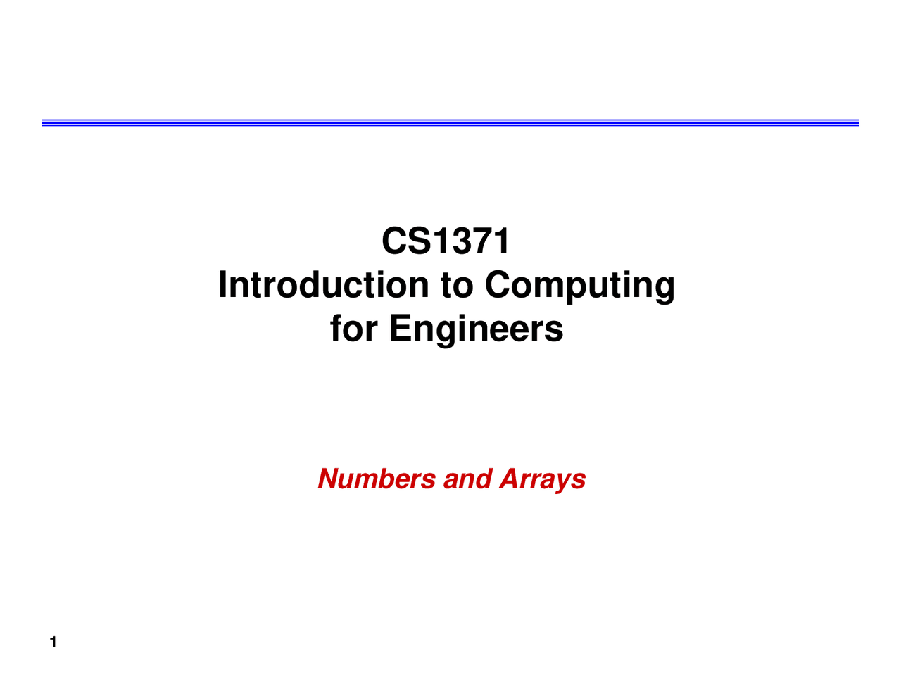 Introduction to Computing for Engineers | CS 1371 - Docsity