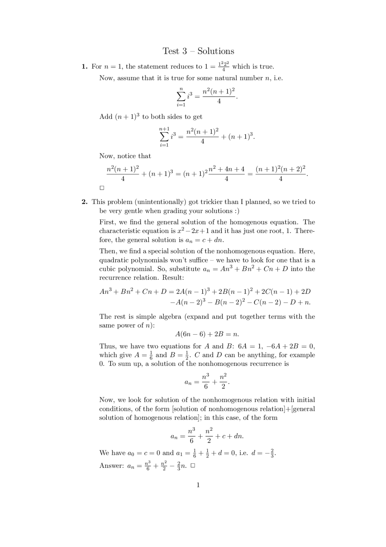 Exam 2 Solutions Constructing Proofs Cs 1050 Docsity